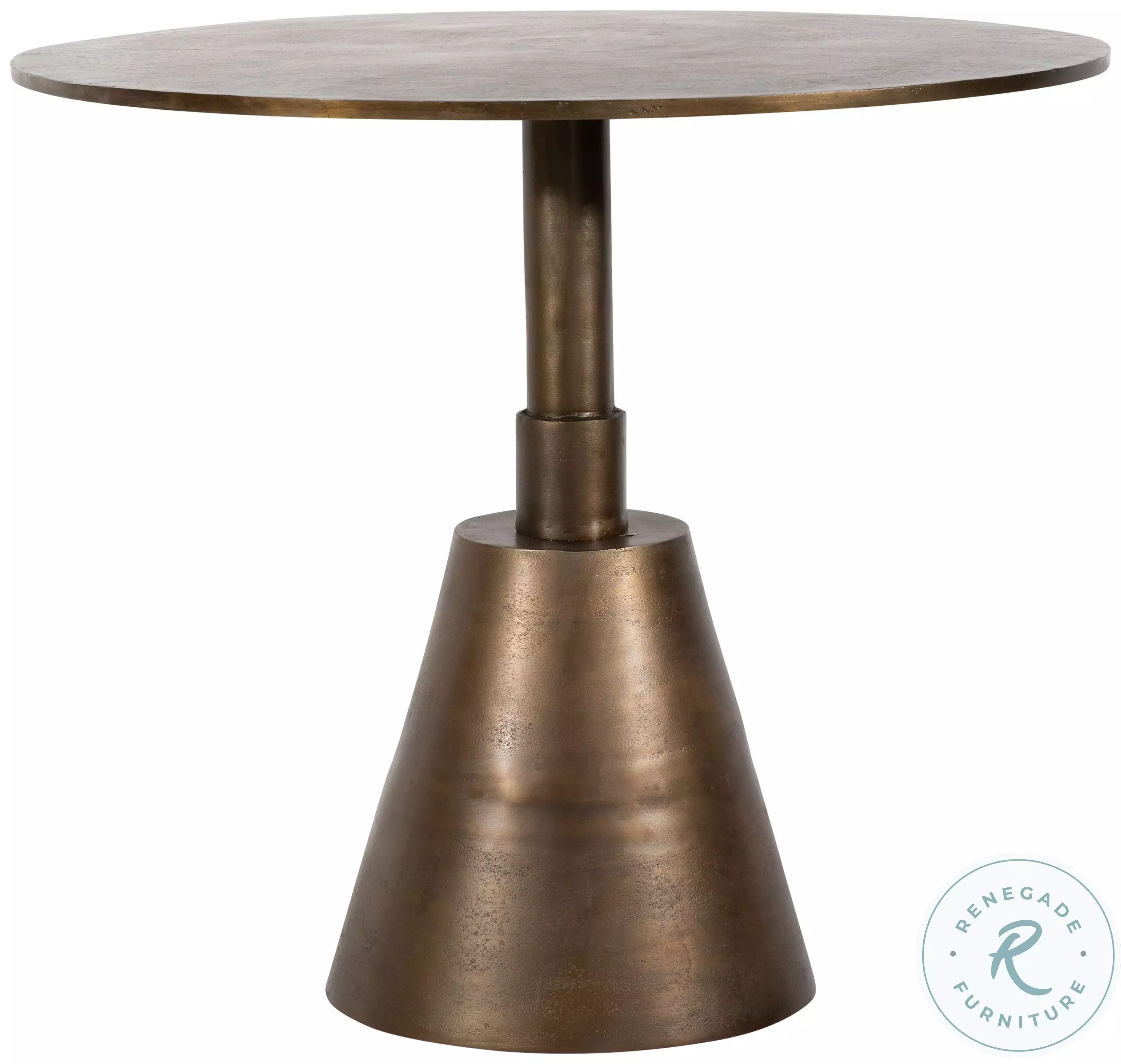 Sunbur Oil Brass Bistro Table From Dovelle Home | Coleman Furniture