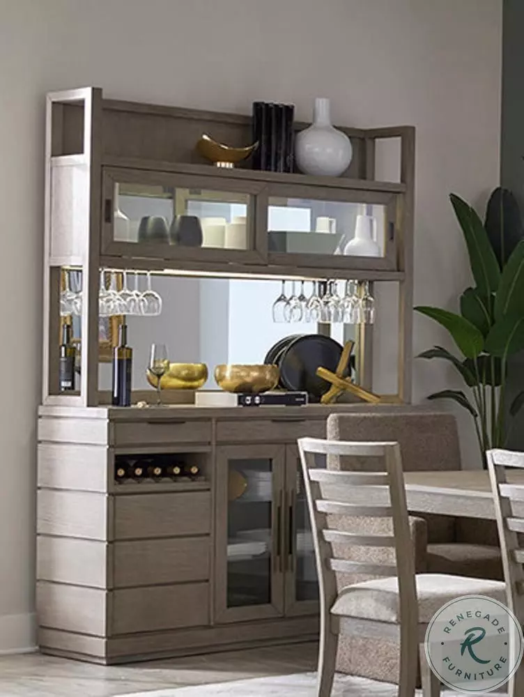 Pure Modern Moonstone Buffet with Open Hutch From Parker House ...