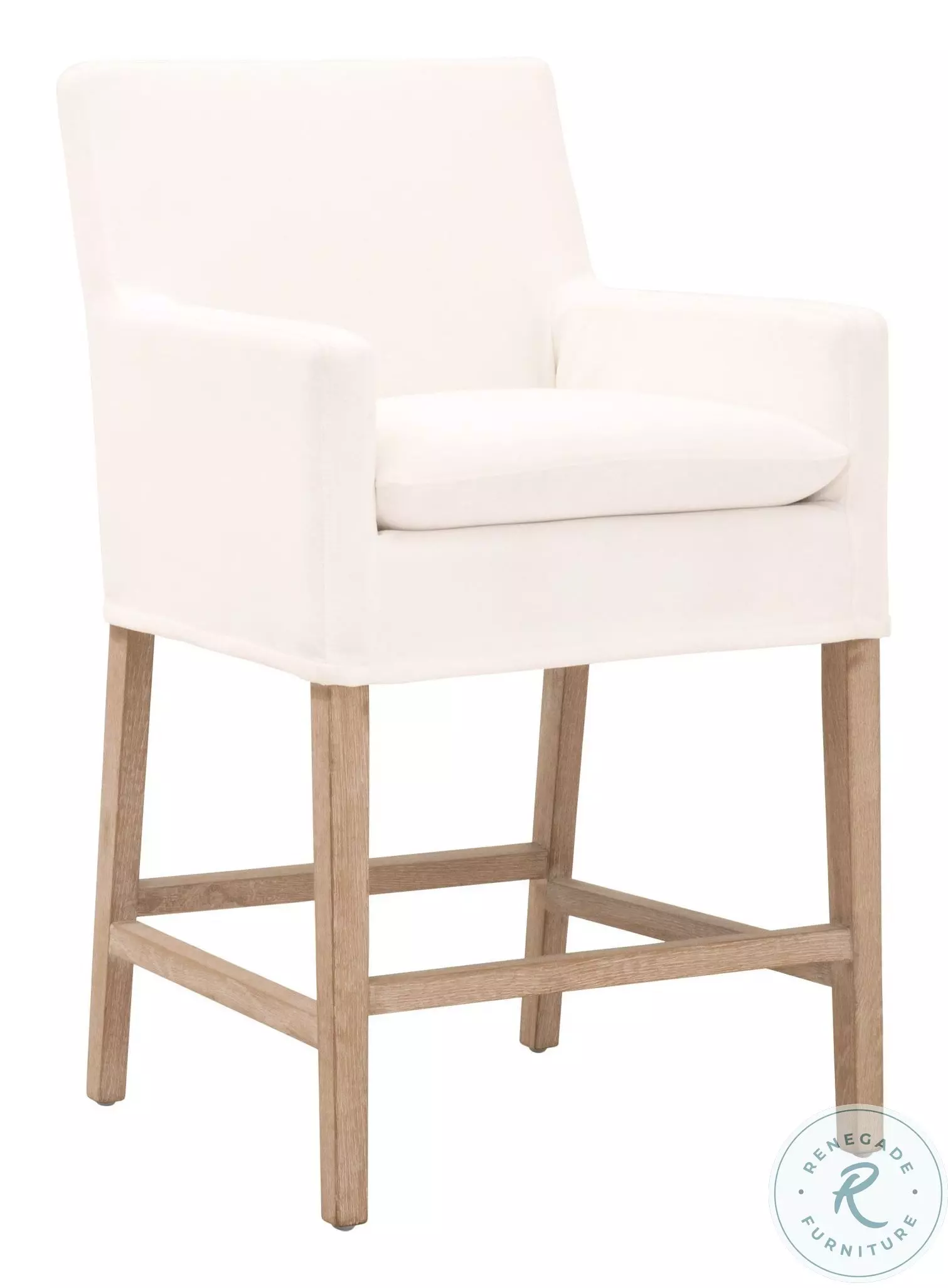 Drake LiveSmart Peyton Pearl Slipcover Counter Height Stool From Home ...