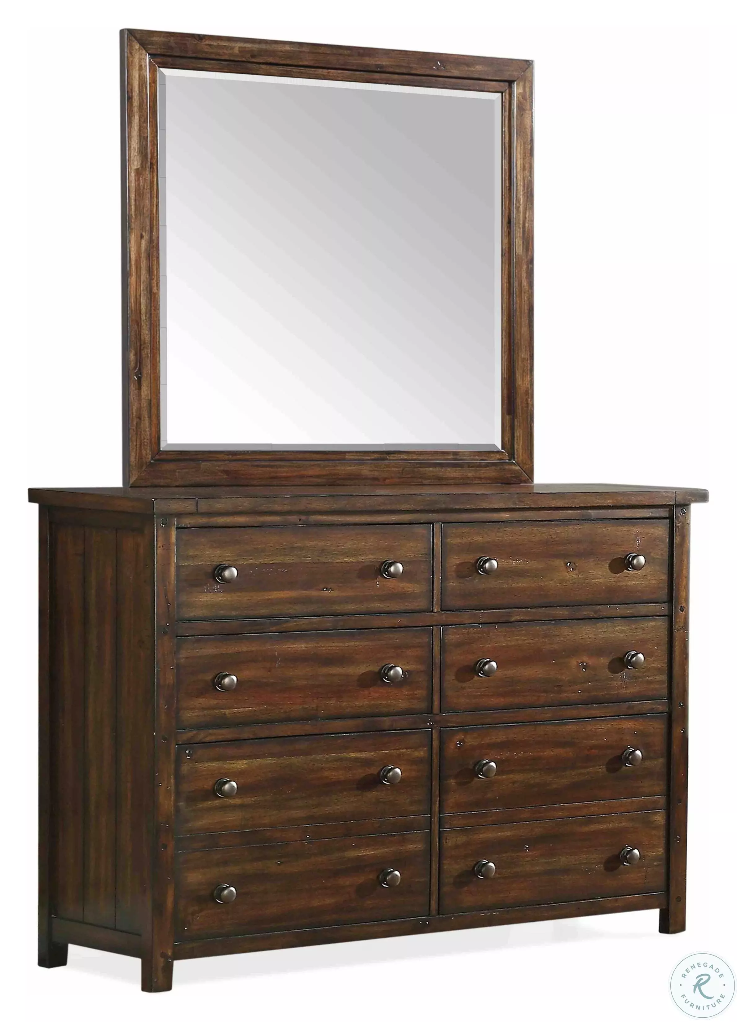 Danner Chestnut Dresser with Mirror from Elements Furniture | Coleman ...