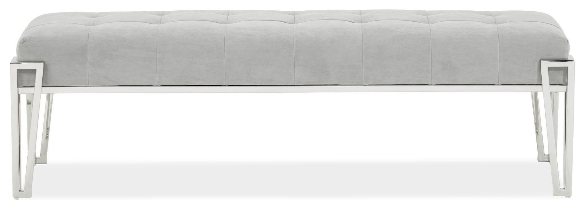 Rose Gray Upholstered 59" Accent Bench from Michael Amini | Coleman ...