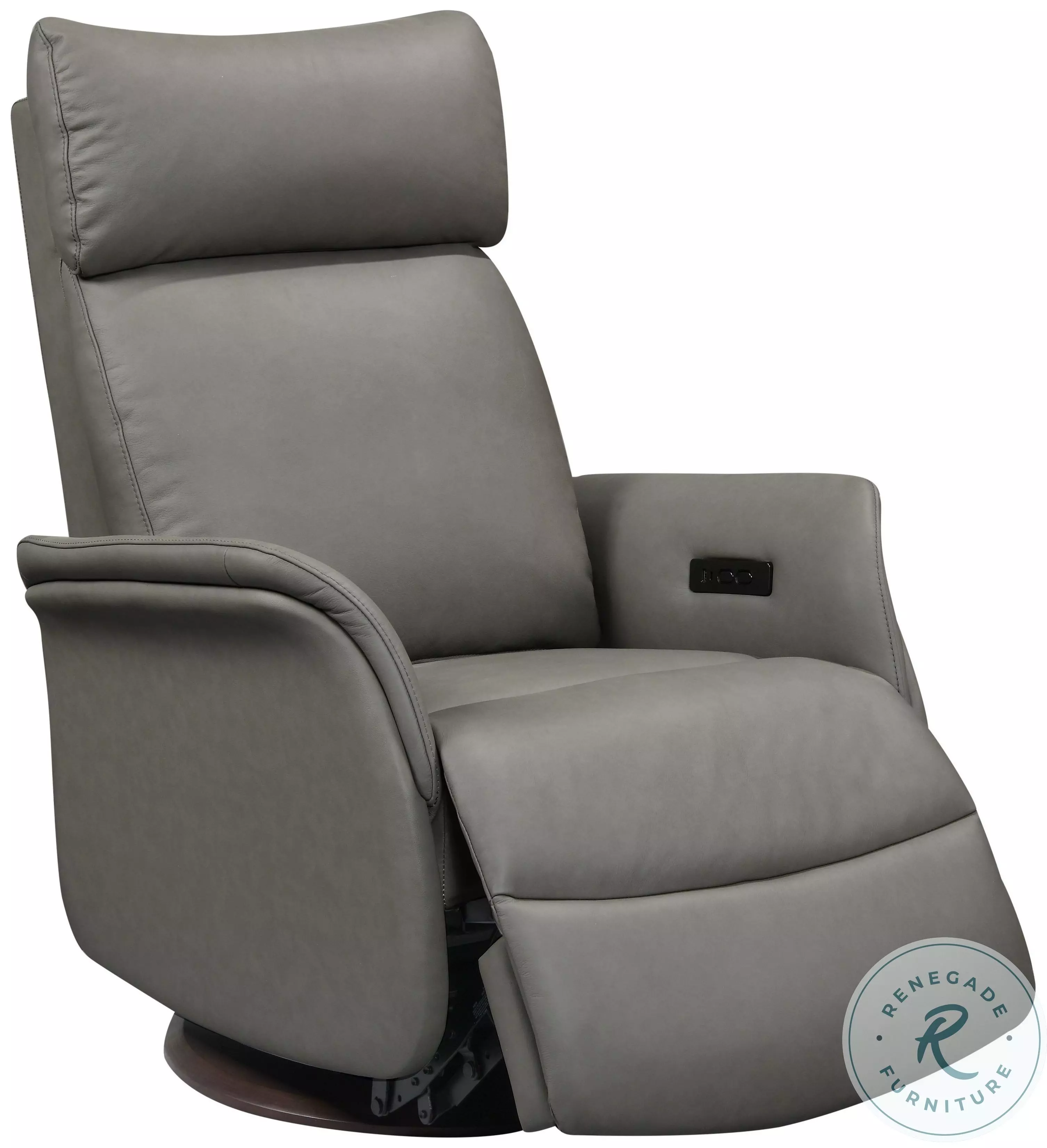 Tracy Grey Leather Swivel Glider Recliner From Home Gallery Stores ...