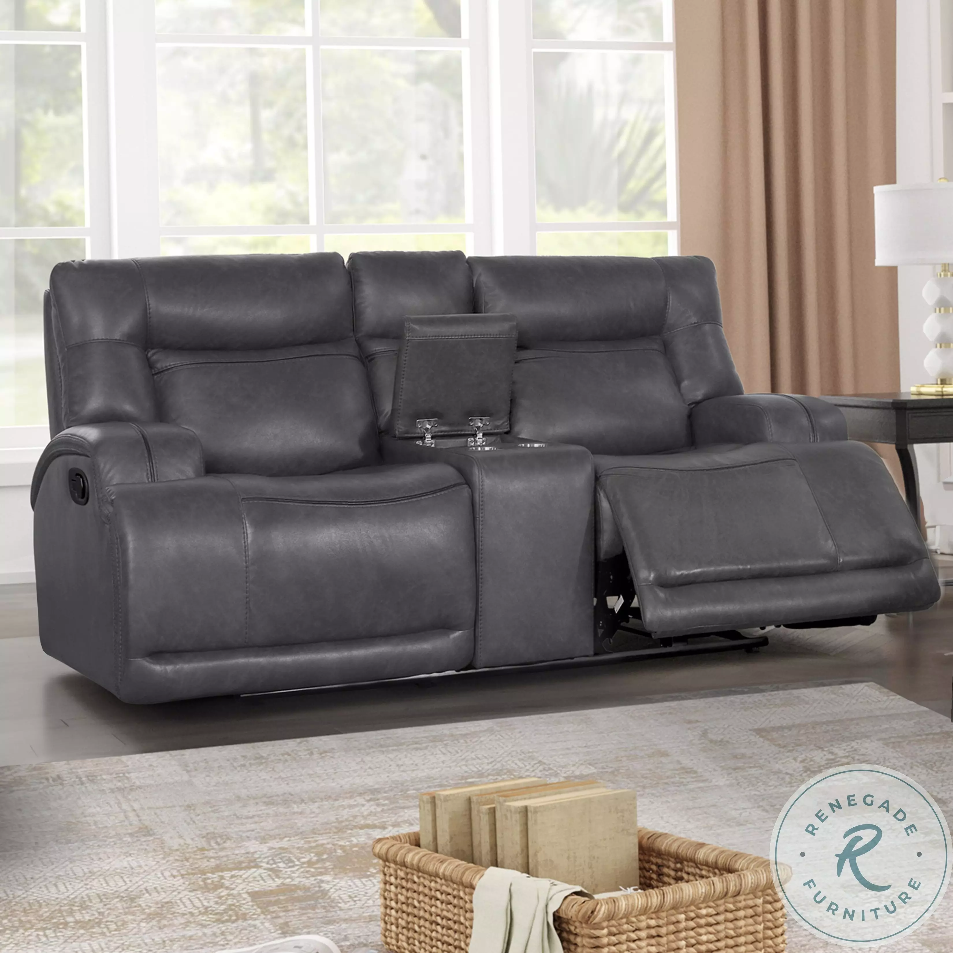 Titan Gray Dual Manual Reclining Loveseat From New Classic | Coleman ...