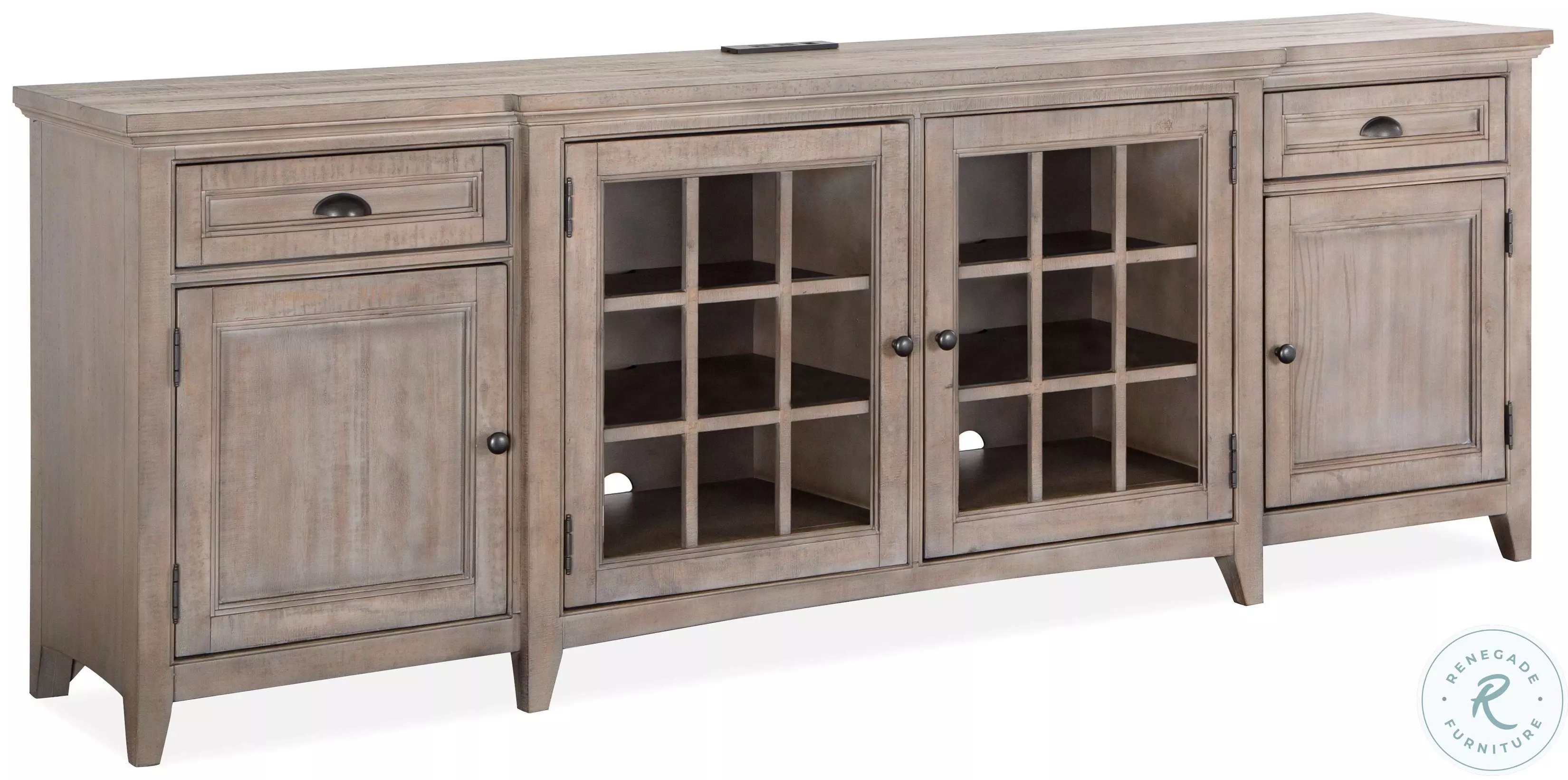Ashton Grove Dovetail Grey Wood 90" Console From Crafted Spaces ...