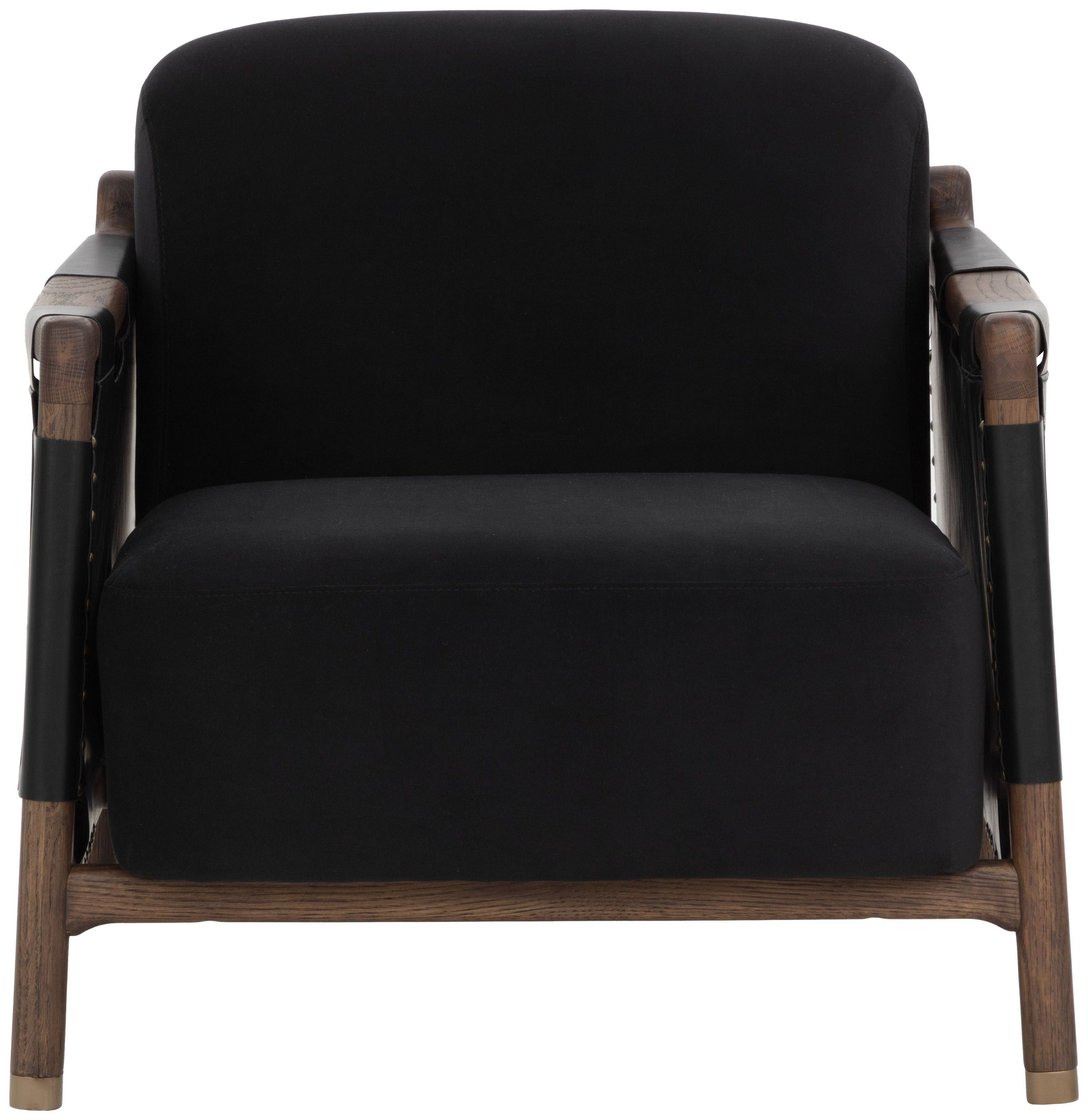 Calloway Abbington Black and Onyx Leather Upholstered Lounge Chair from ...