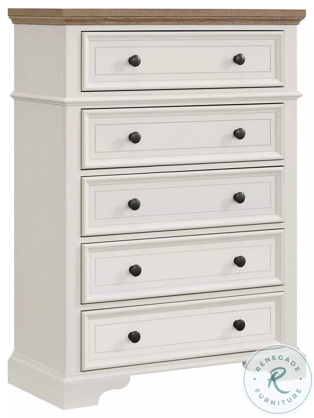 Ulysses Brown And Off White 5 Drawer Youth Chest From Picket House ...