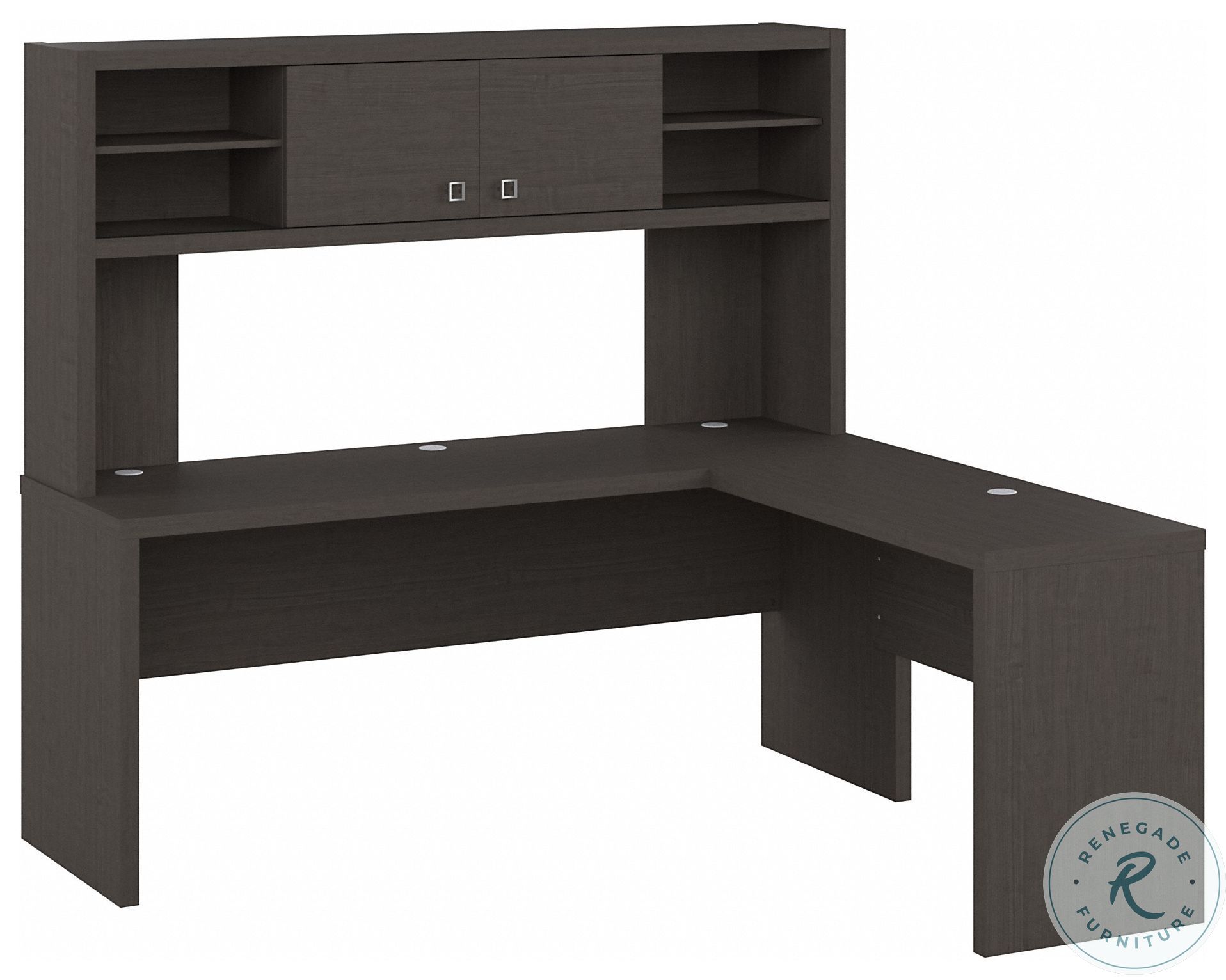 Echo Charcoal Maple 72" L Shaped Computer Desk with Hutch From Kathy ...