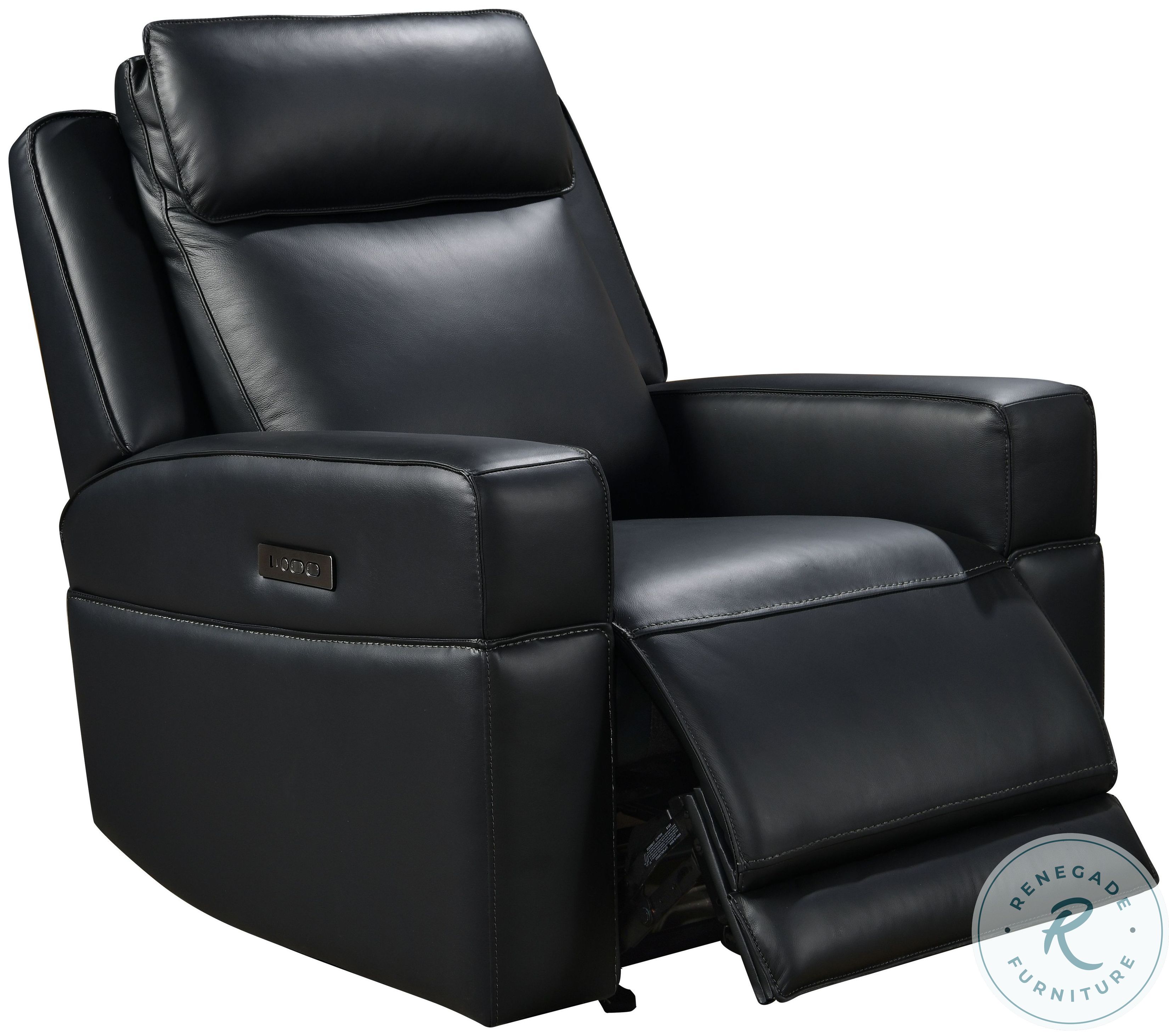Valley Black Leather Glider Power Recliner From Leather Italia ...