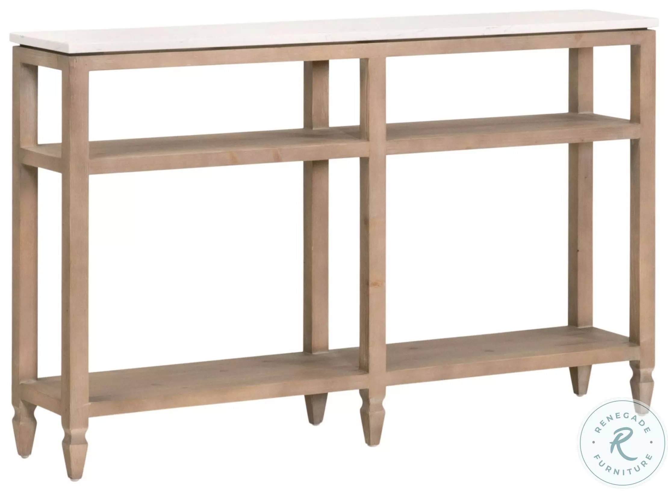 Emerie White And Smoke Gray Narrow Console Table From Essentials for ...