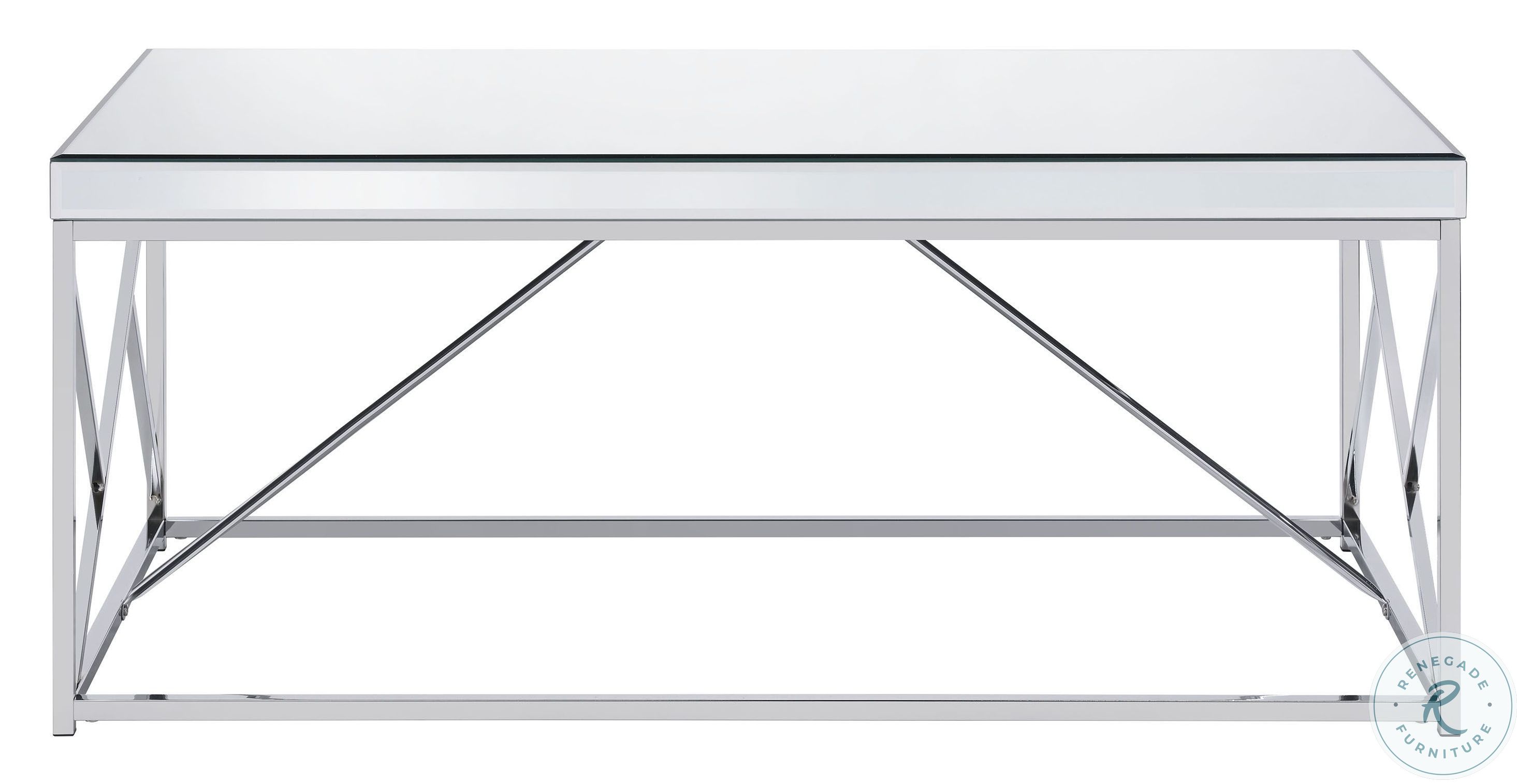 Evelyn Mirror And Shiny Chrome Cocktail Table from Steve Silver ...