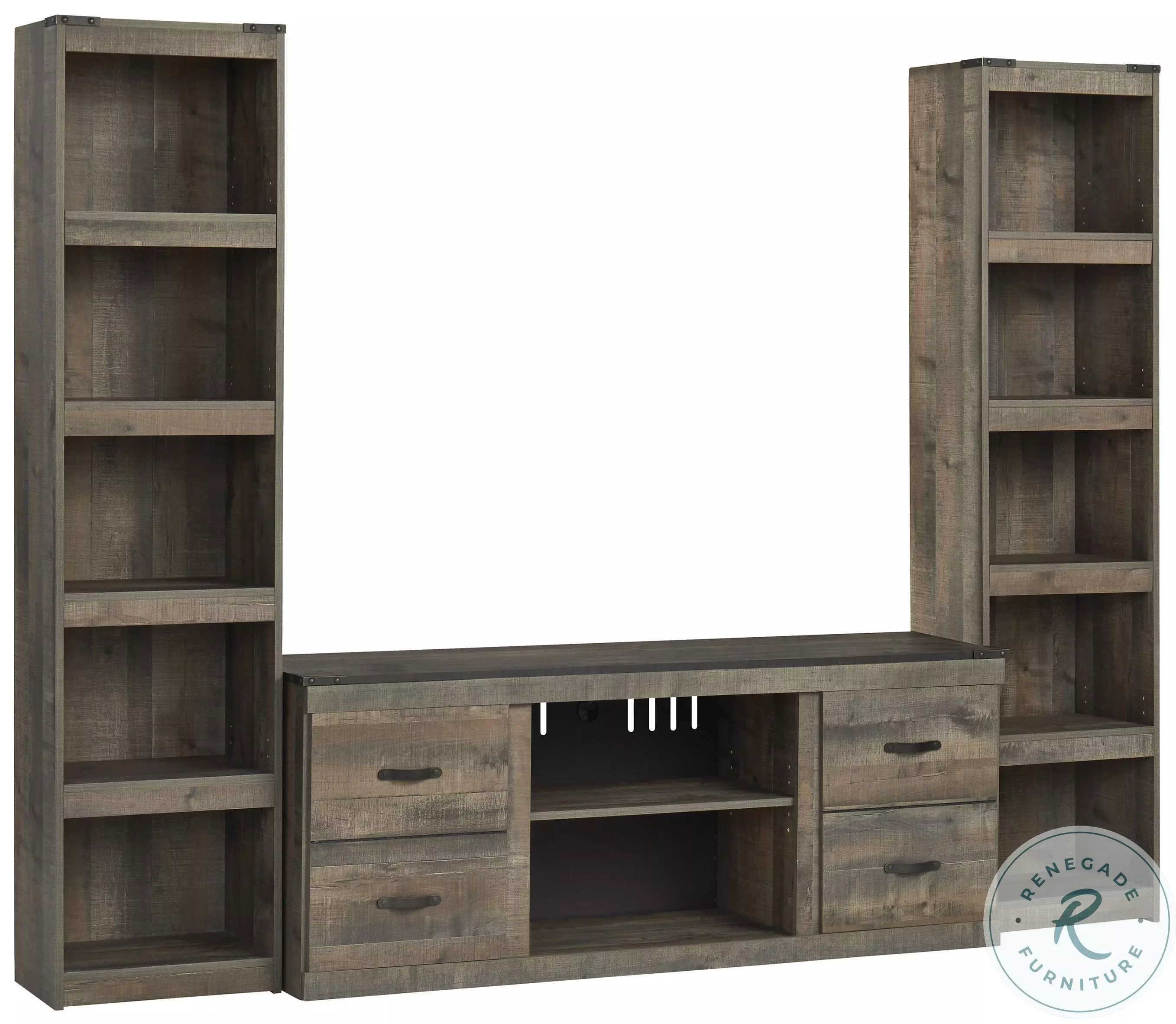 Trinell Rustic Brown 3 Piece Entertainment Center From Home Gallery ...