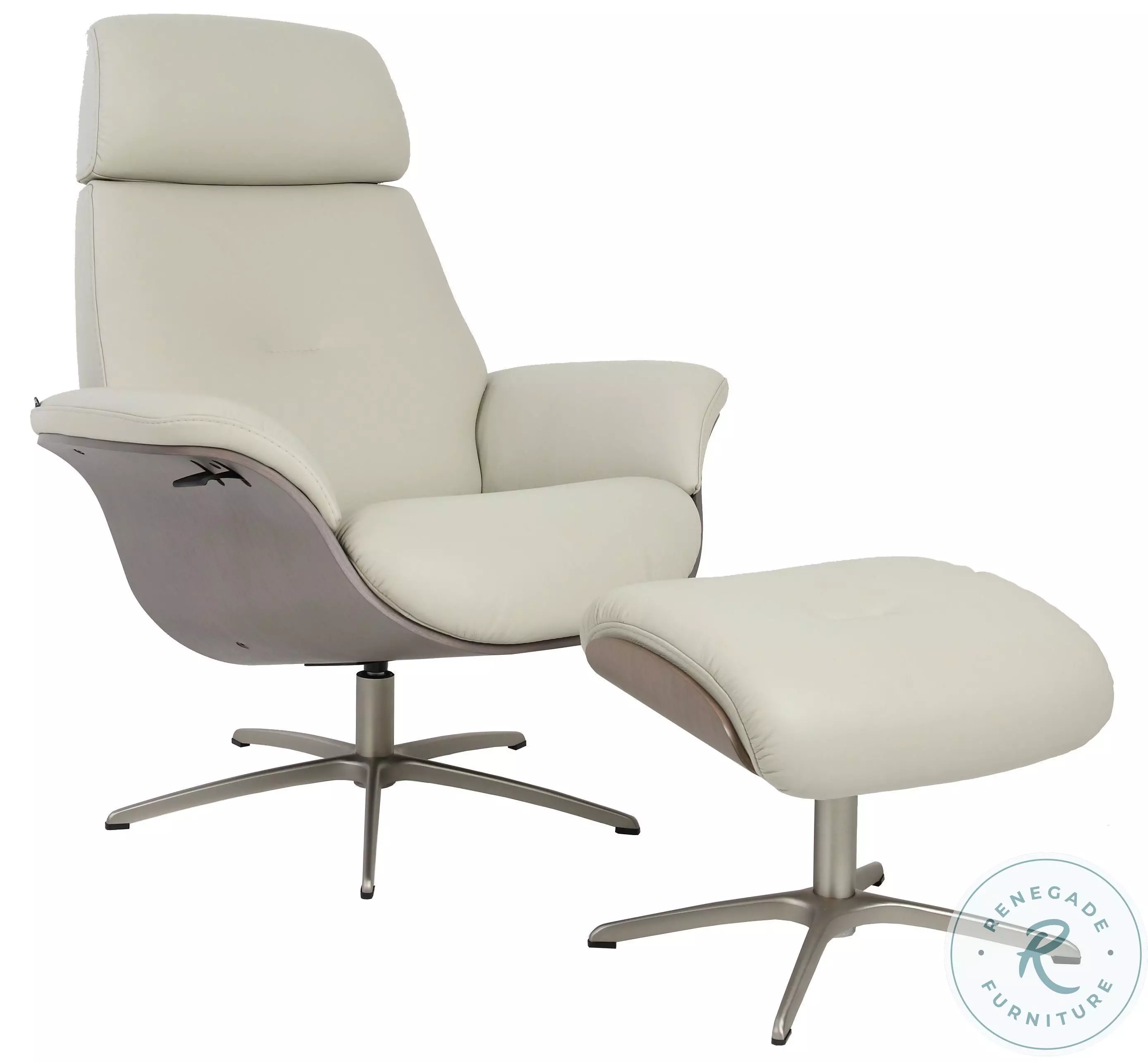 Falcon Shadow Grey Chair with Ottoman From Fjords | Coleman Furniture