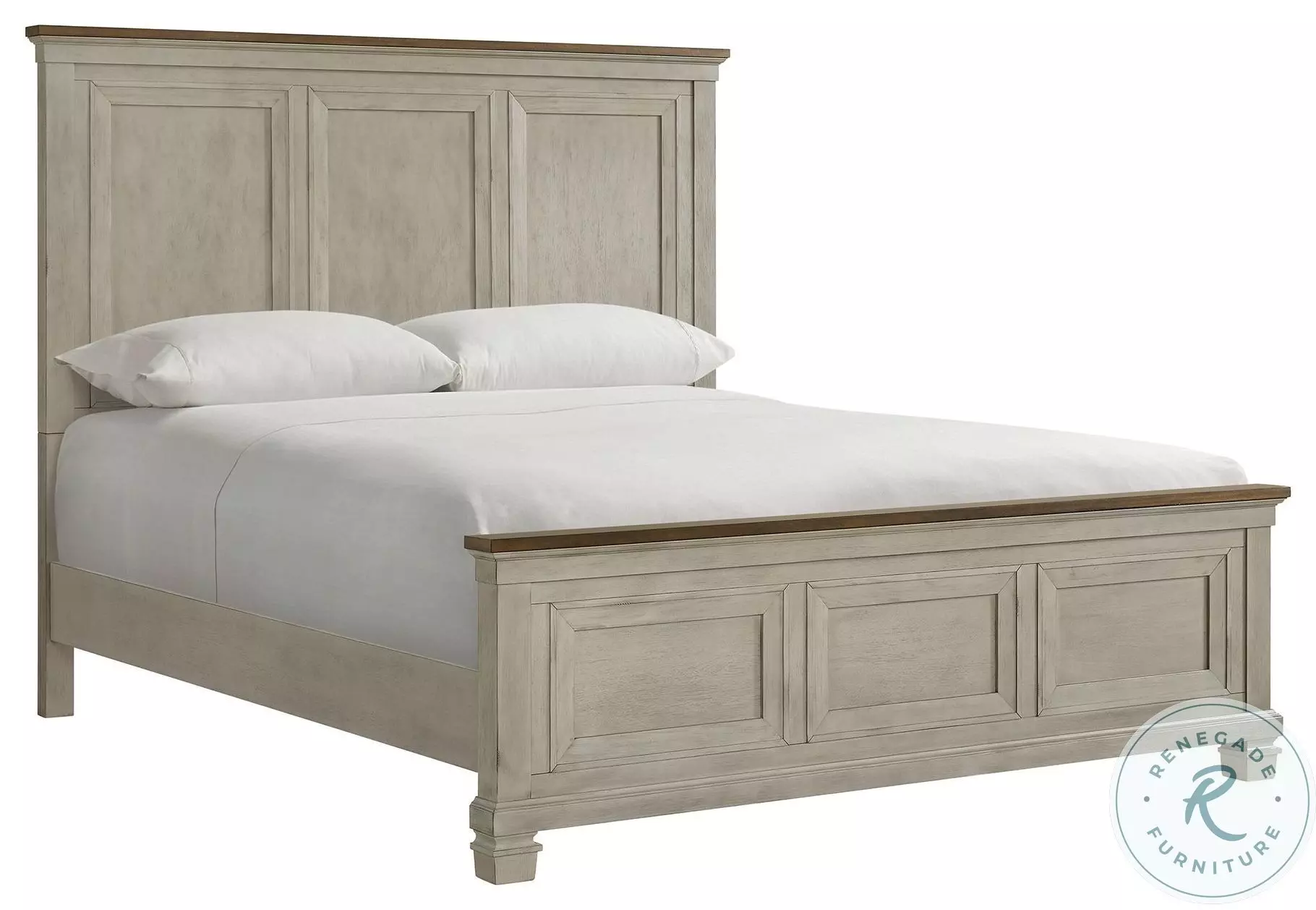 Bloomfield Medium Brown And Washed Stone King Panel Bed From Picket ...