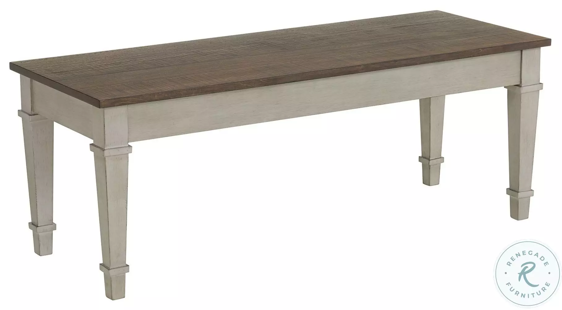 Bloomfield Medium Brown And Washed Stone Dining Bench From Picket House ...