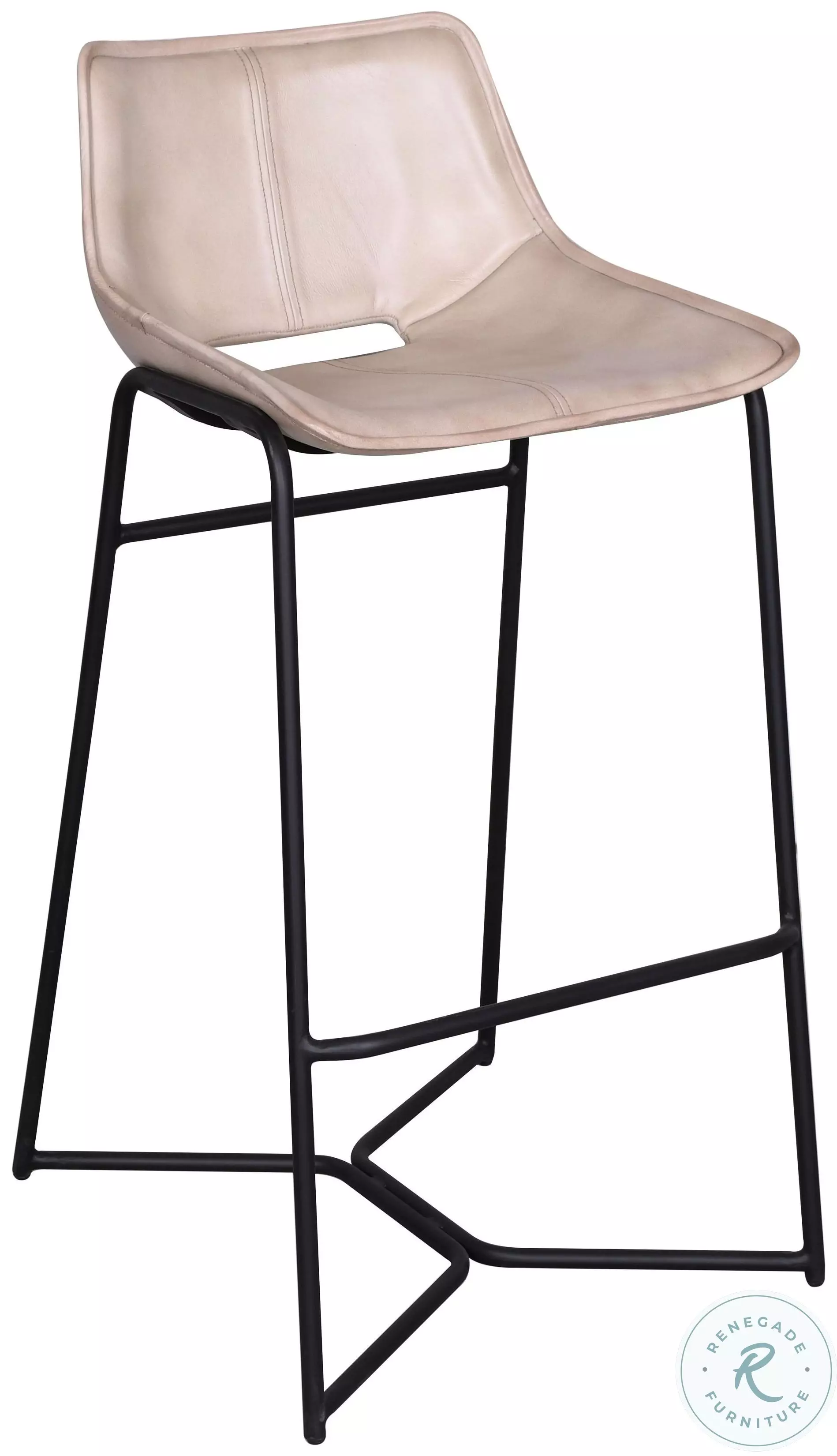 Brisbane ivory Leather Open Back Bar Stool From Home Gallery Stores ...