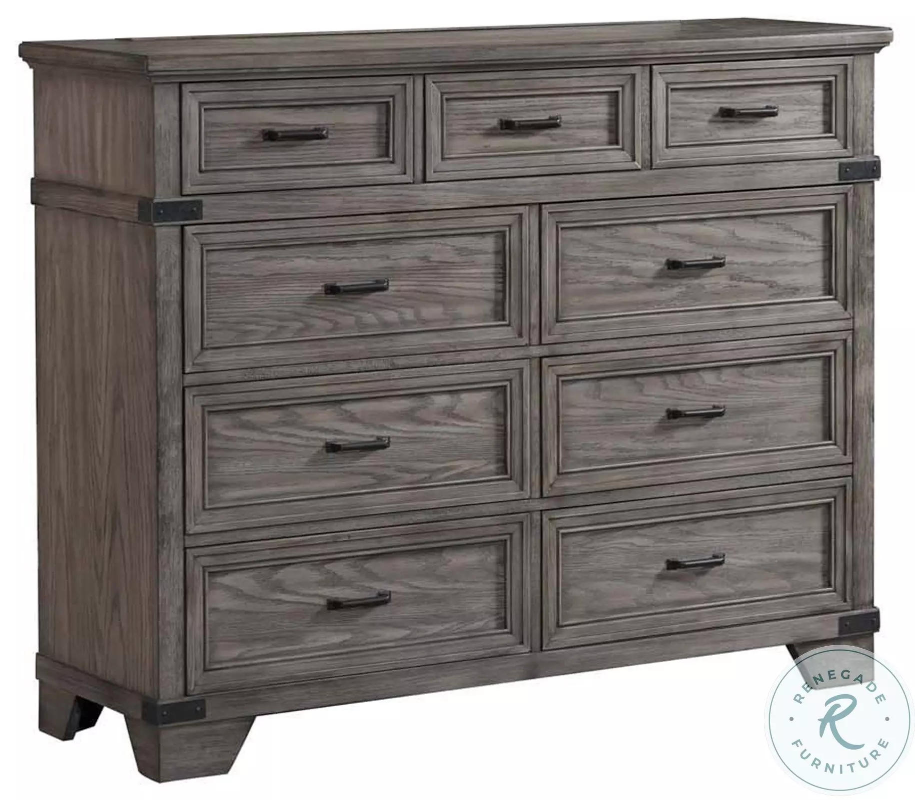 Forge Brushed Steel 9 Drawer Chesser From Intercon | Coleman Furniture
