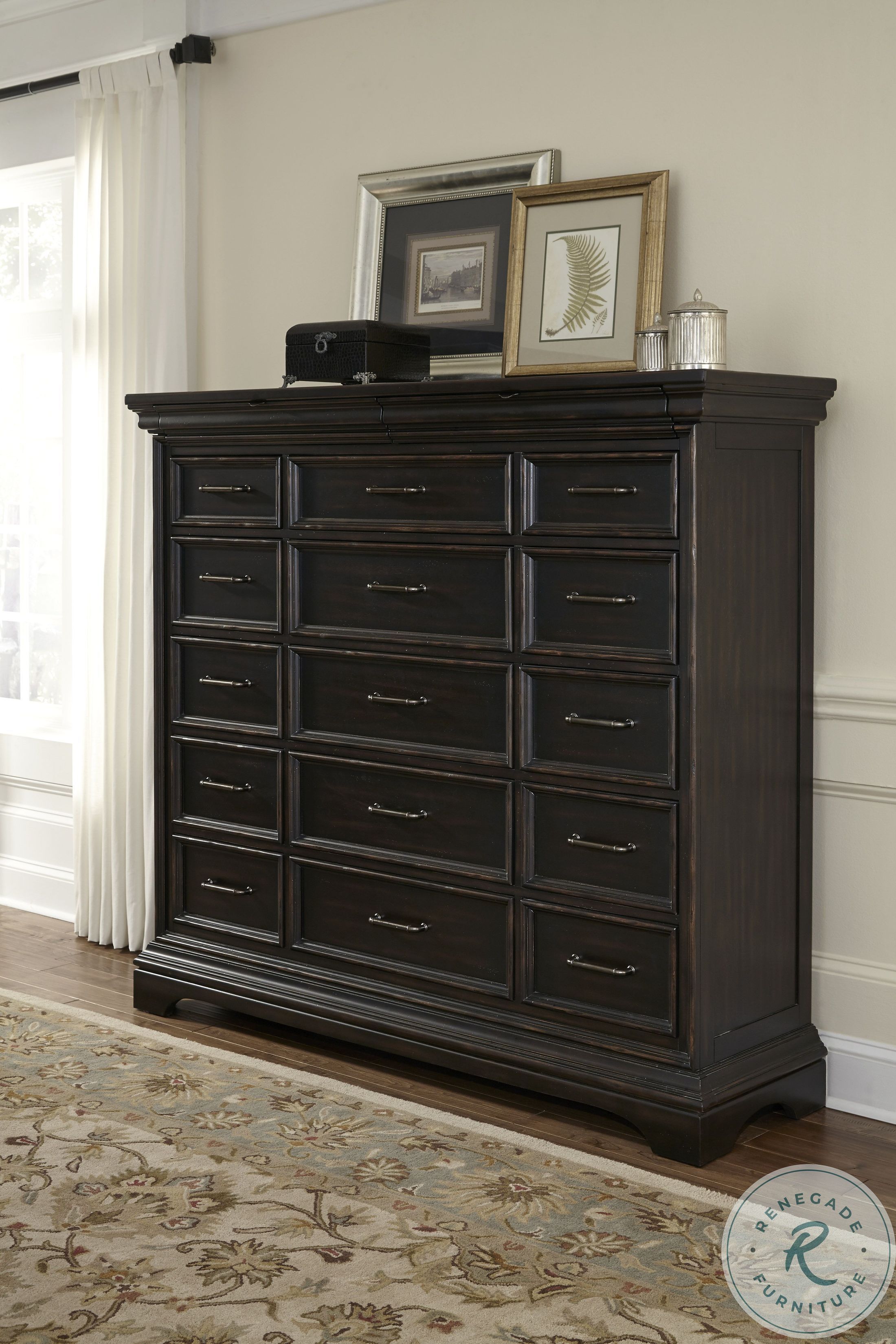 Caldwell Brown 17 Drawers Master Chest from Pulaski | Coleman Furniture