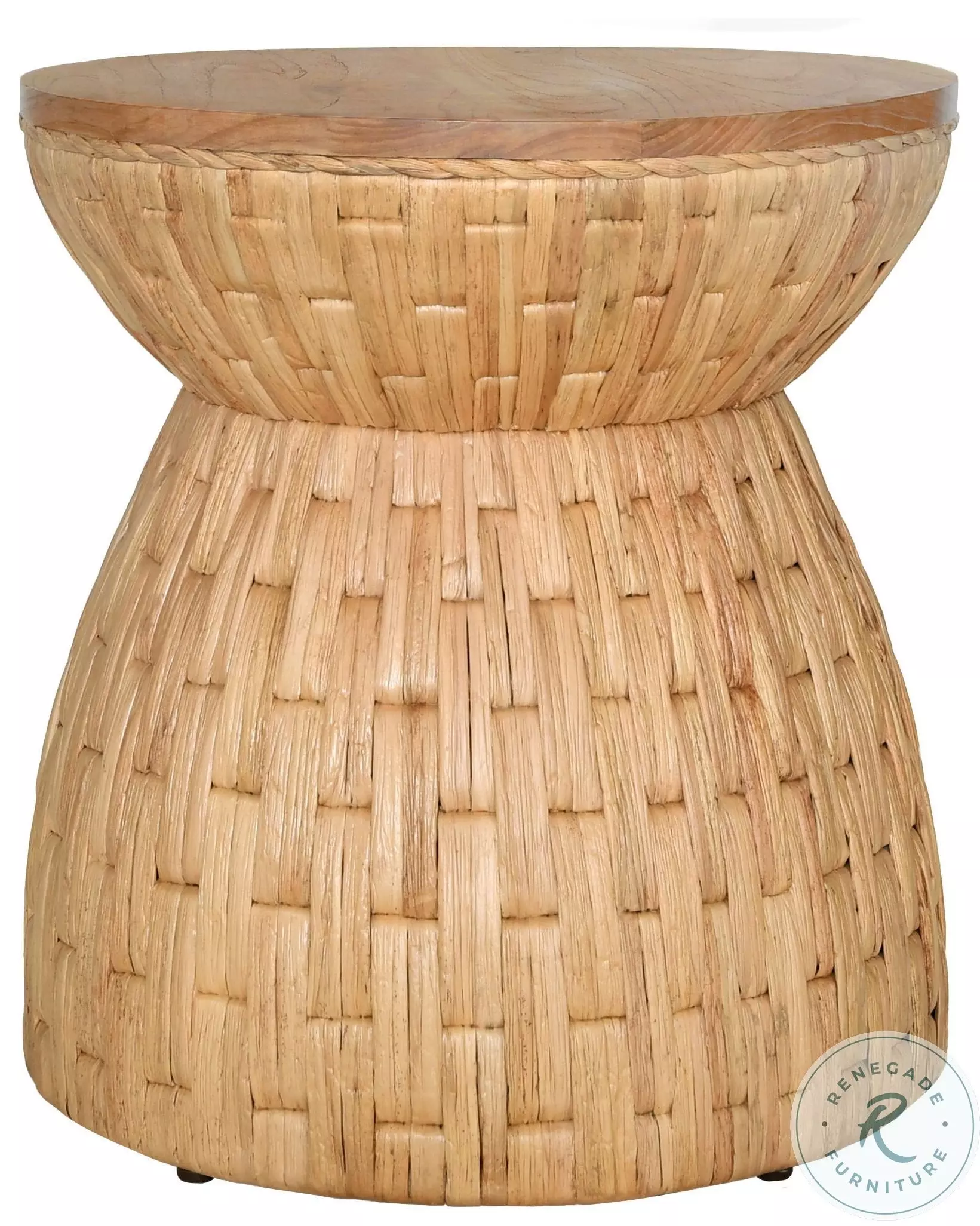 Fiji Water Hyacinth Weave And Mindi Round End Table From Worlds Away ...
