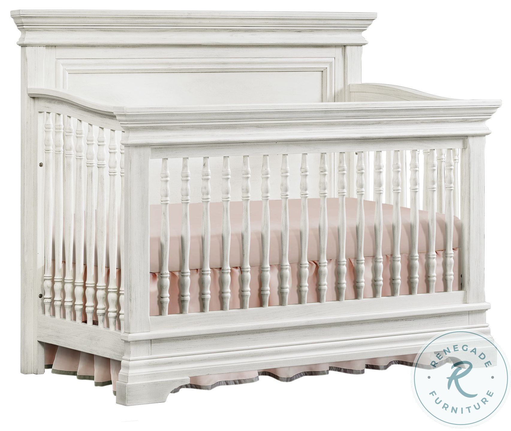 Olivia Brushed White Flat Top Convertible Standard Crib From Westwood ...