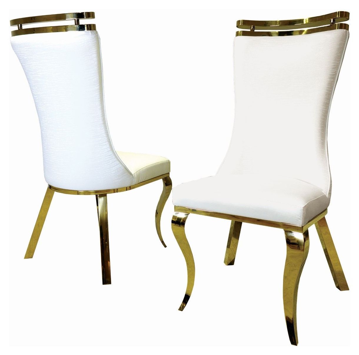 Palazzo White and Gold Side Chair Set of 2 From Furniture of America ...