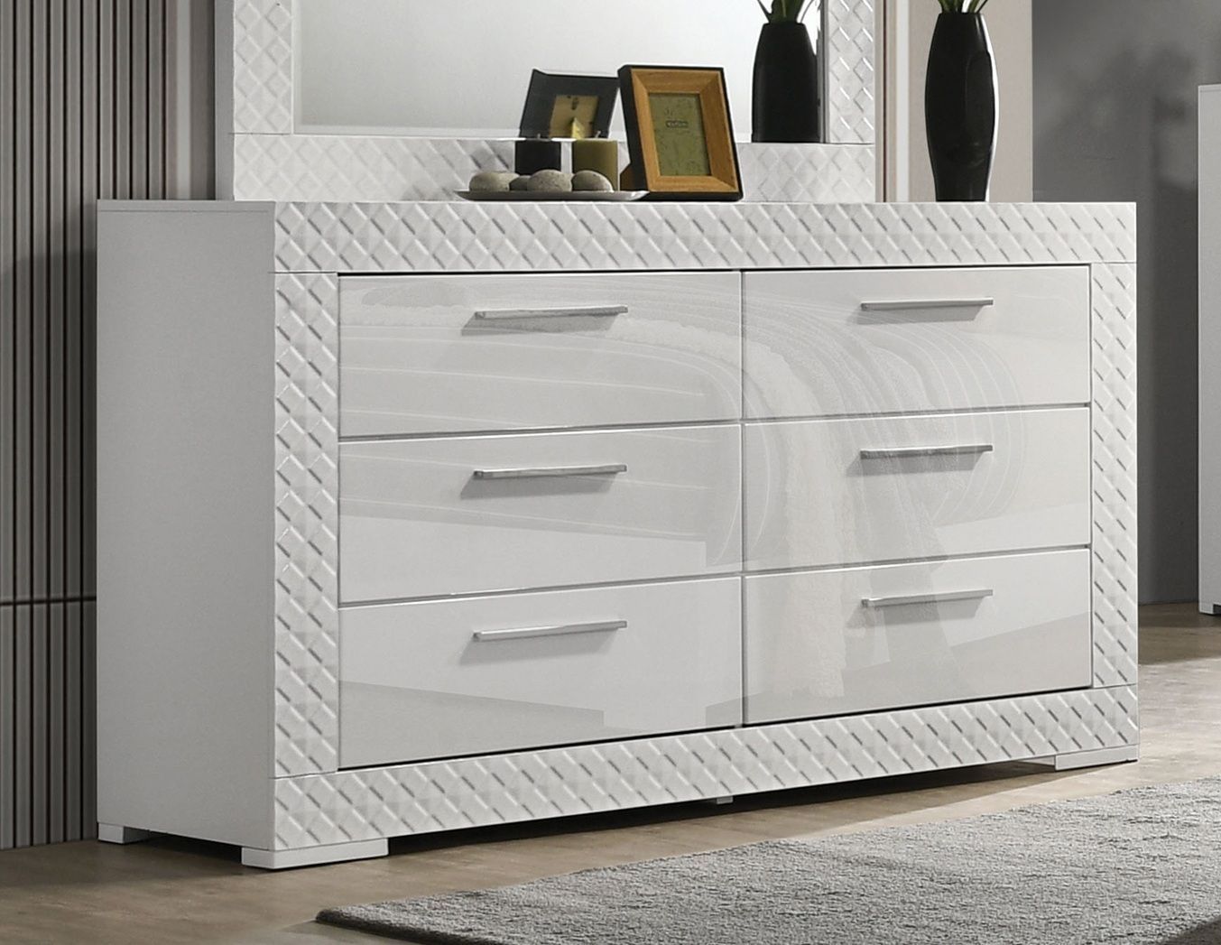 Whitby White 6 Drawer Dresser From Furniture of America | Coleman Furniture