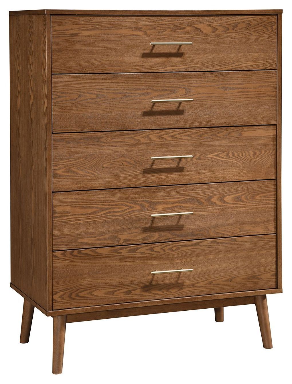 Tromso Walnut 5 Drawer Chest From Furniture of America | Coleman Furniture