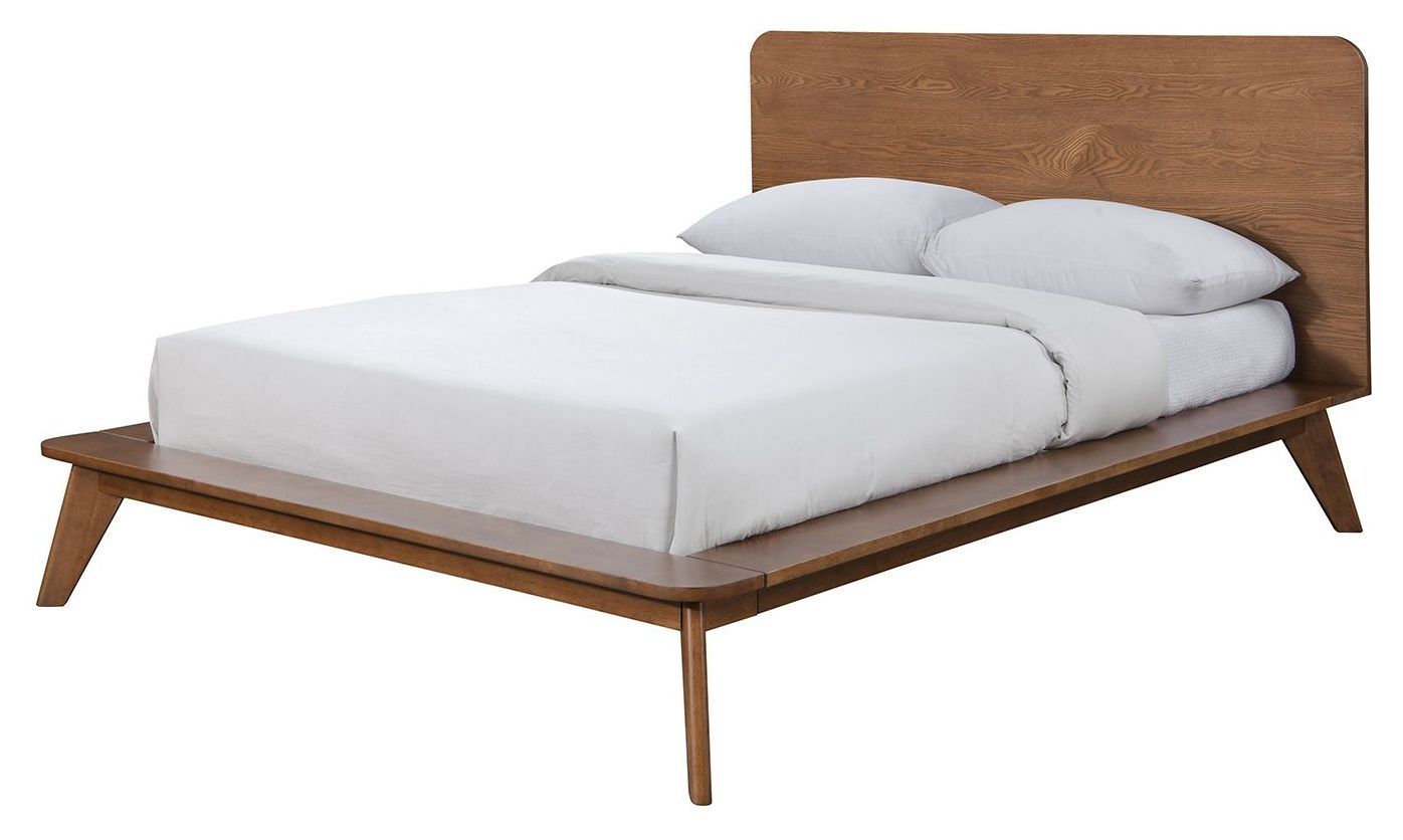 Stathelle Walnut Queen Platform Bed From Furniture of America | Coleman ...