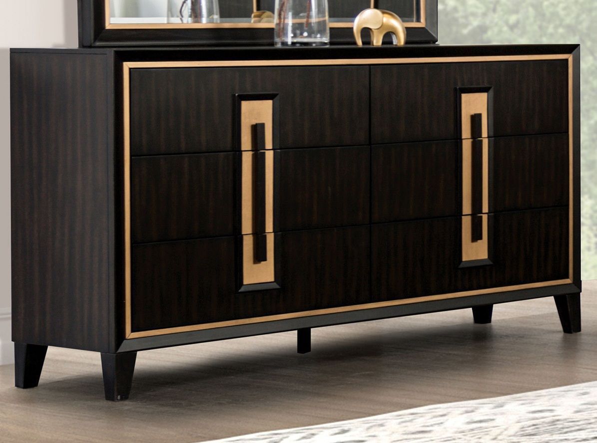 Kenyada Espresso 6 Drawer Dresser From Furniture of America | Coleman ...