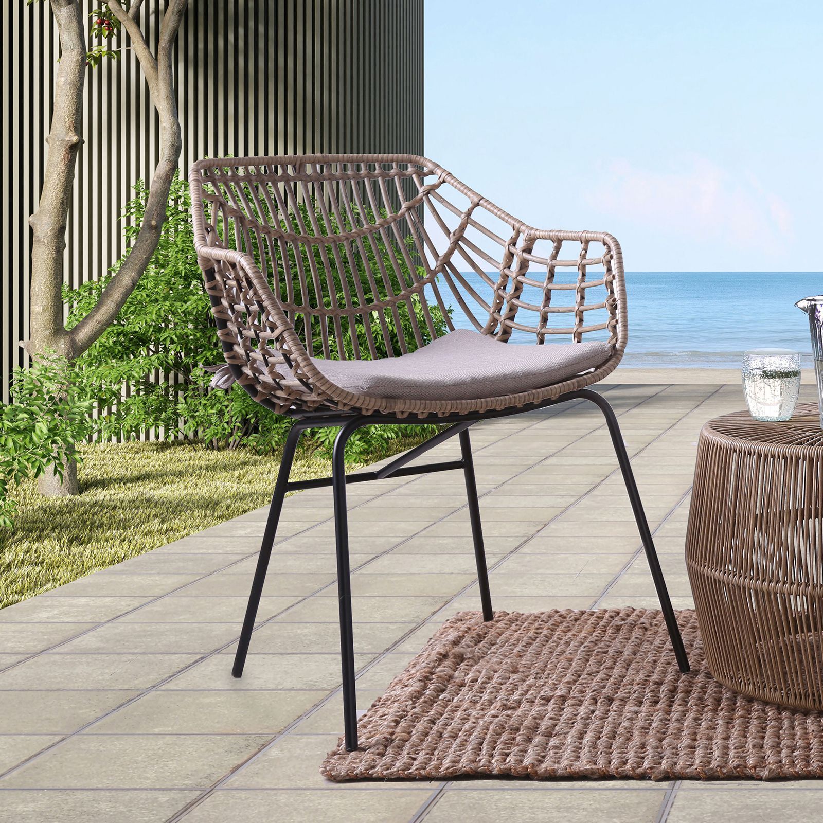 Nya Natural Upholstered Outdoor Chair Set of 2 From Furniture of ...