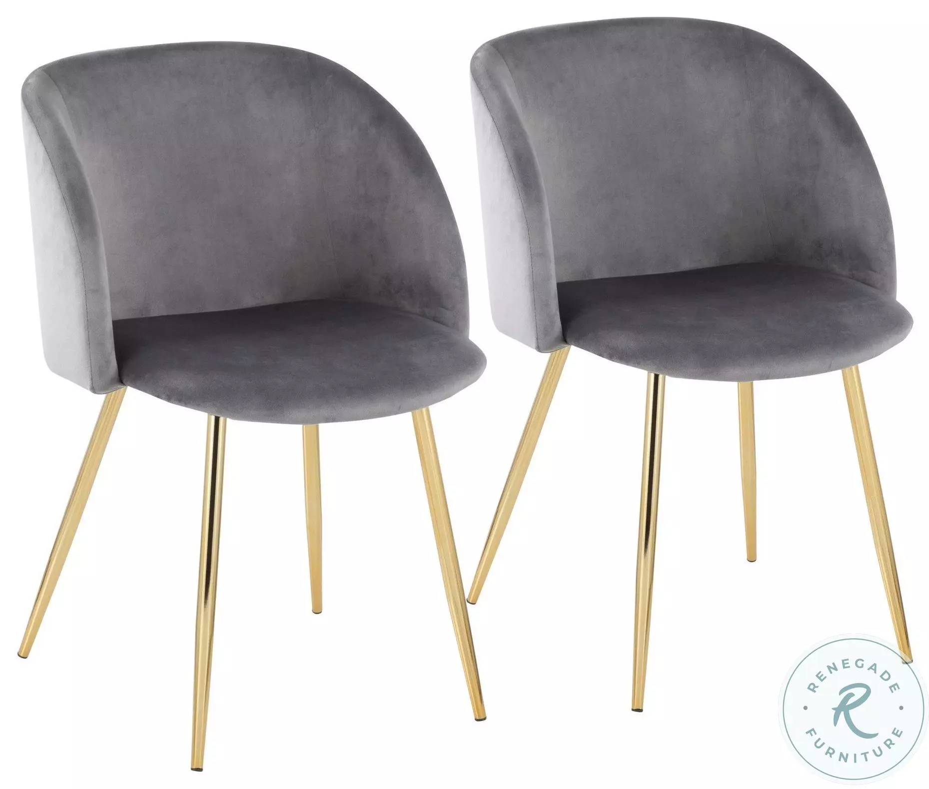 Fran Silver Velvet And Gold Steel Chair Set of 2 From Lumisource ...
