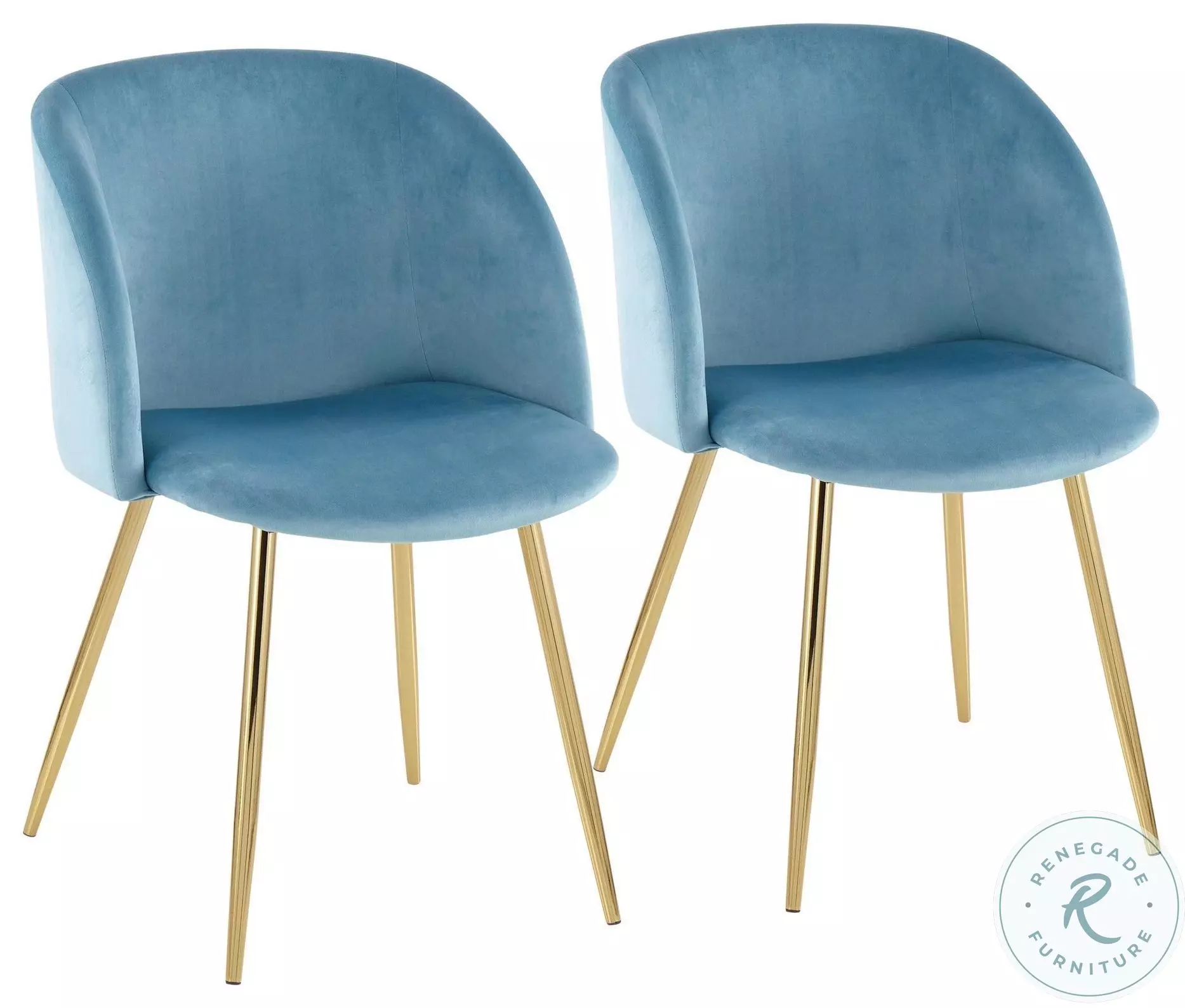 Fran Light Blue Velvet Luna Chair Set of 2 From Lumisource | Coleman ...