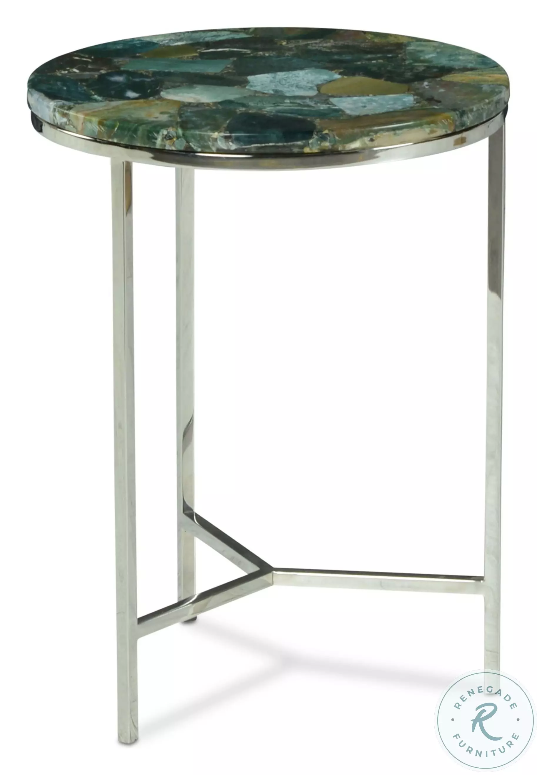 Foster Agate And Nickel Antique Agate Top Round Chairside Table from ...