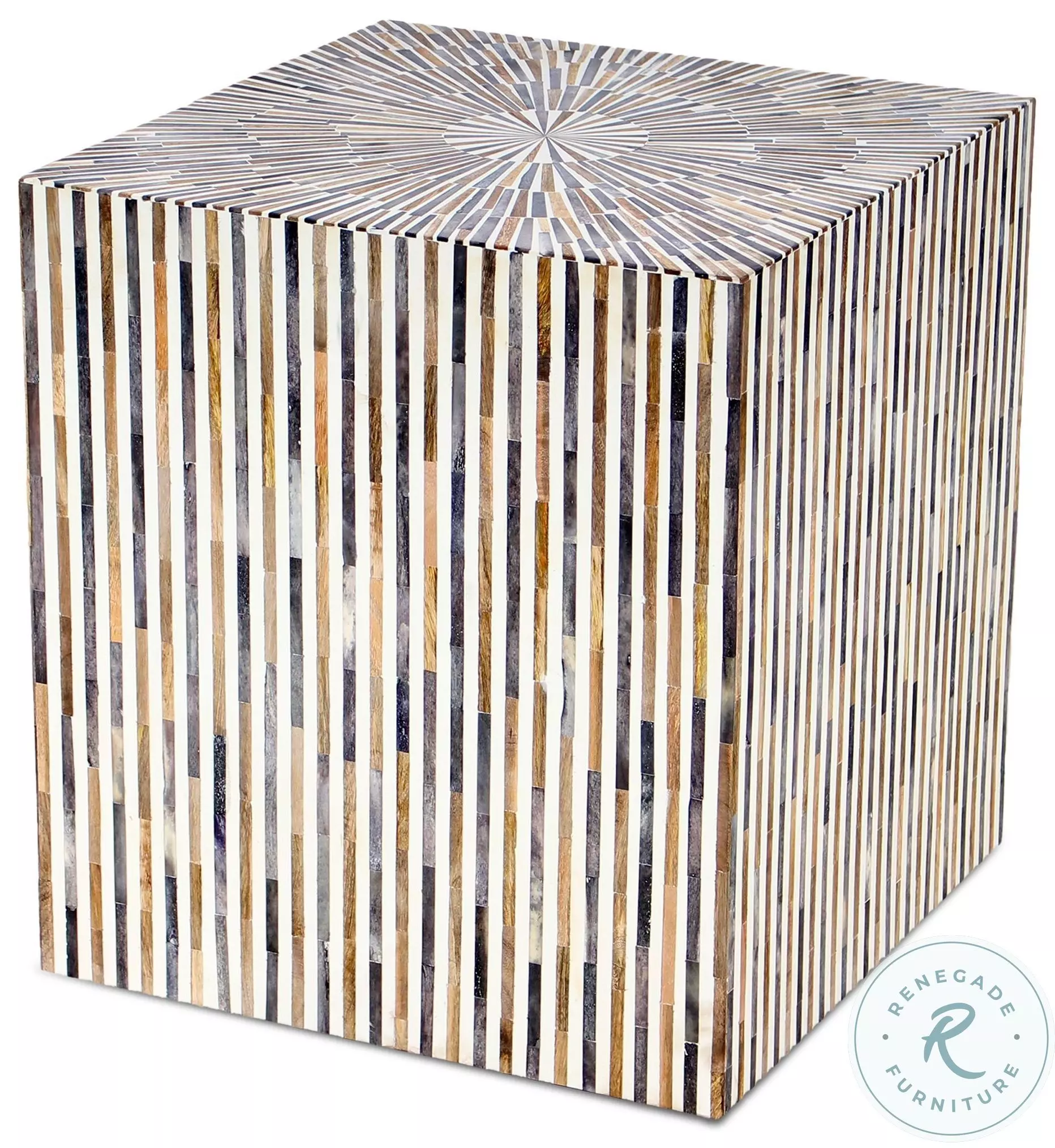 Alexandria Bone Inlay And Brass 24" Side Table From World Interiors ...