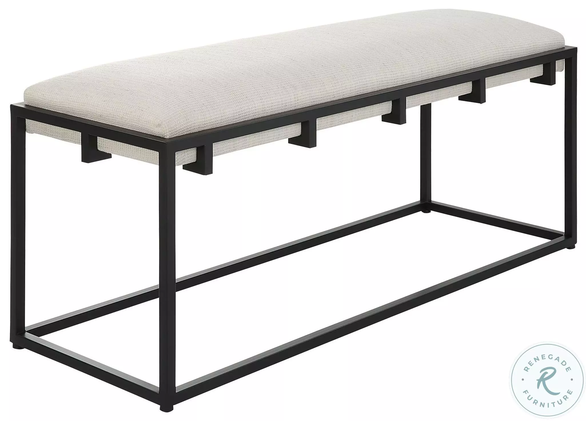 Paradox Crisp White Fabric Bench From Uttermost | Coleman Furniture