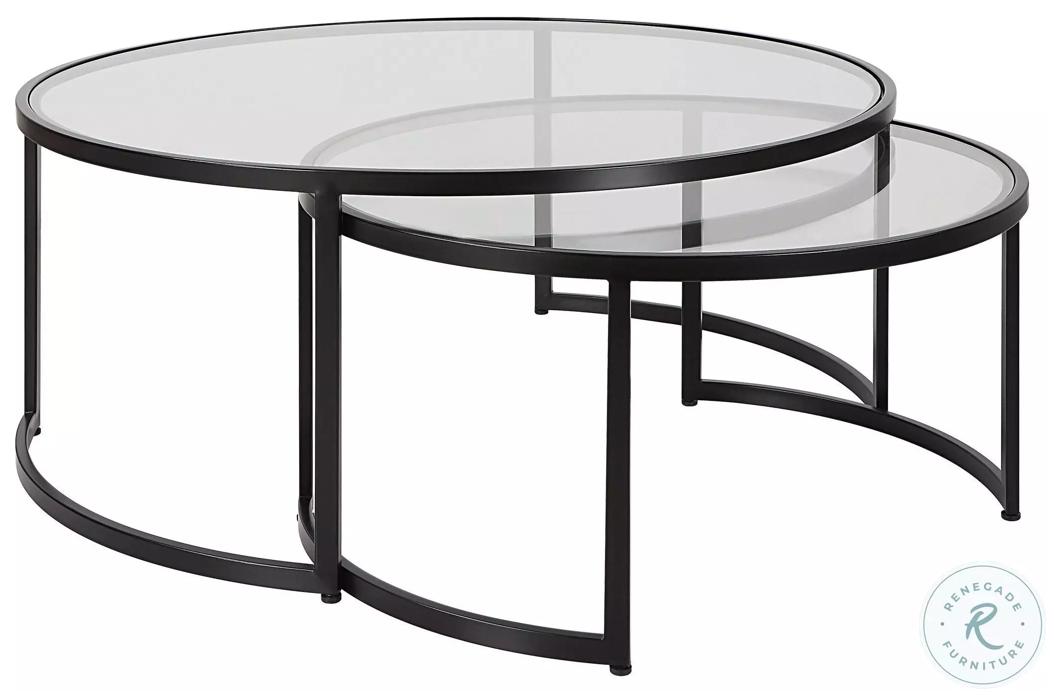 Rhea Satin Black Nesting Coffee Tables Set of 2 From Uttermost ...