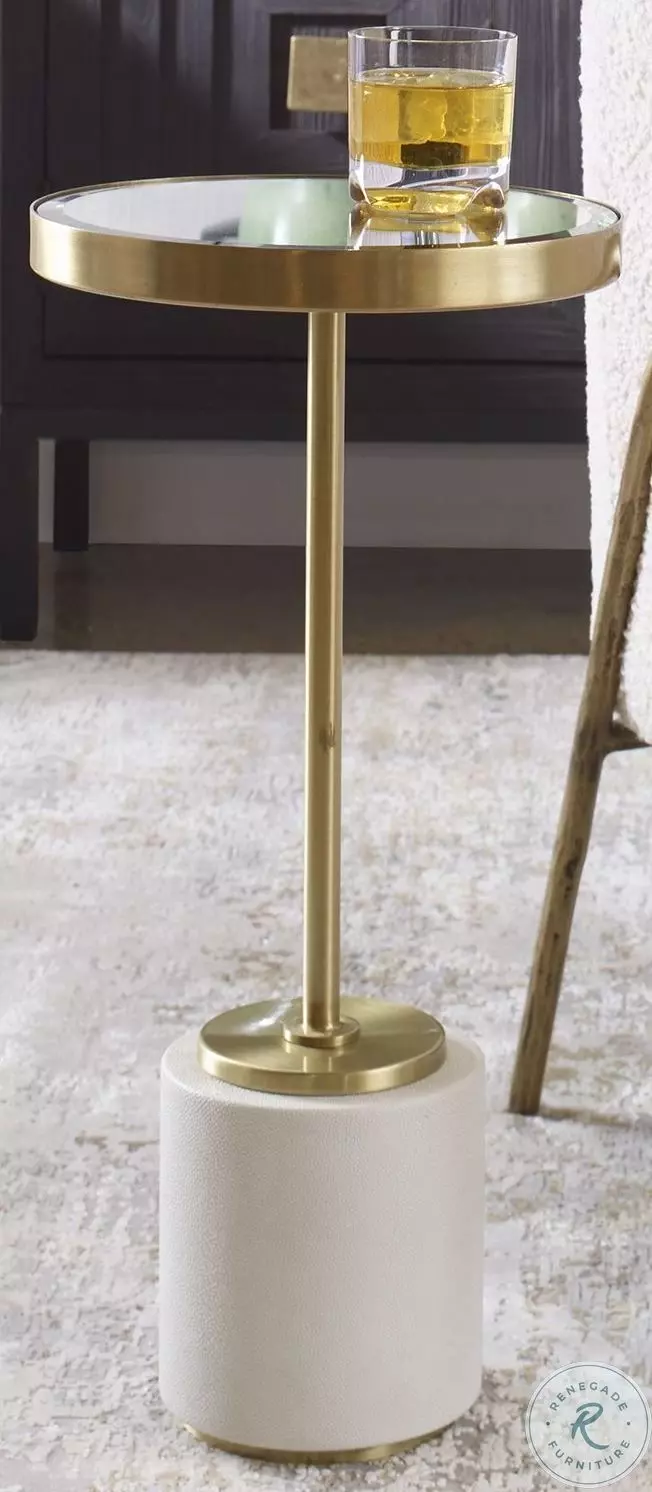 Marco White and Brushed Brass Drink Table From Soul & Essentials ...