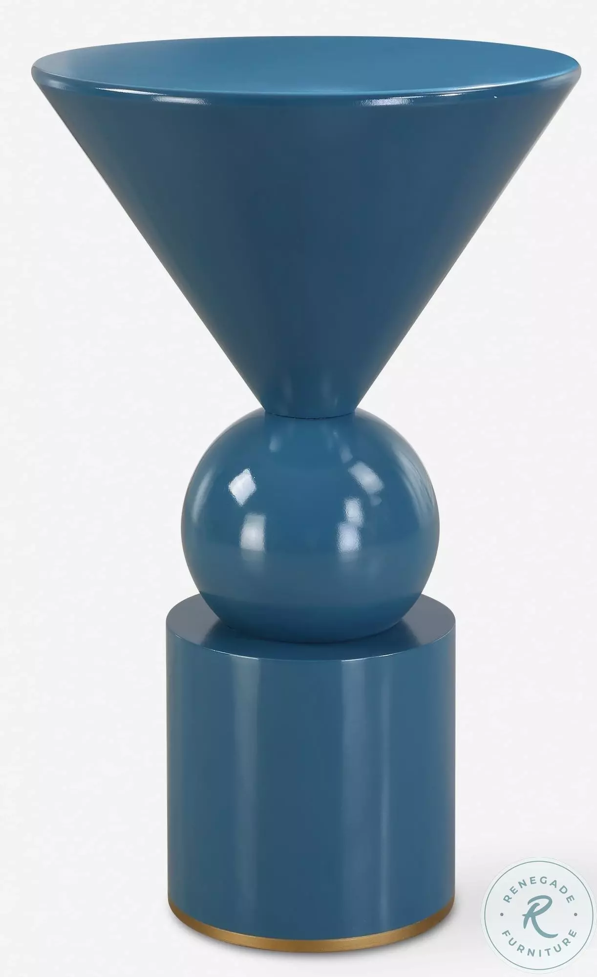 Trig Lustrous Blue Accent Table From Uttermost | Coleman Furniture