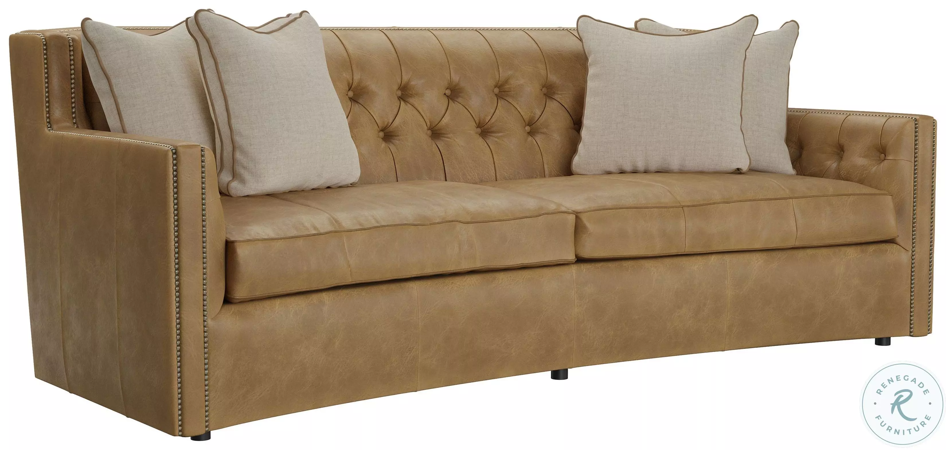 Candace Beige Leather Sofa From Bernhardt Furniture | Coleman Furniture