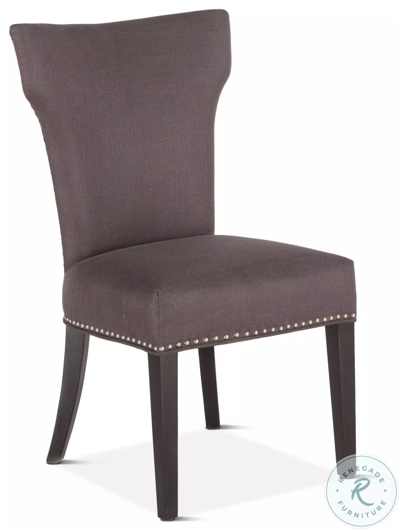 Quincy Dark Gray Linen Wing Back Dining Chair Set Of 2 From World ...