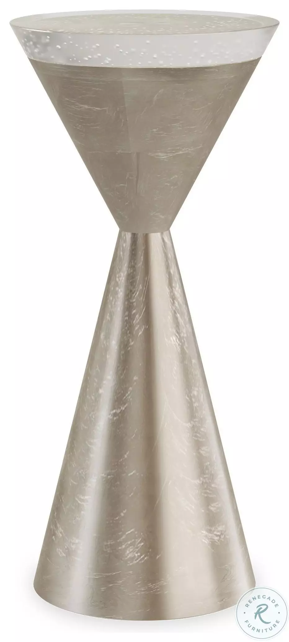Spy Glass Taupe Silver Leaf Side Table From Caracole | Coleman Furniture