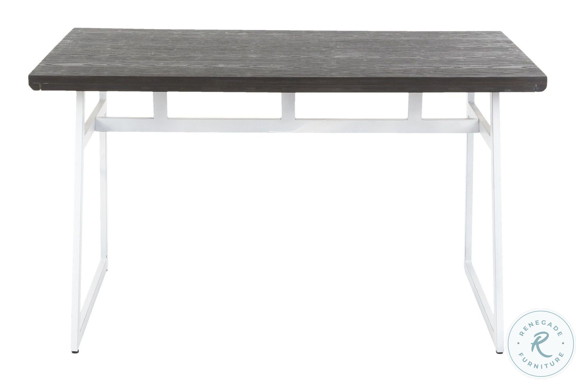 Geo Vintage White Metal And Espresso Wood Dining Table From Lumisource ...