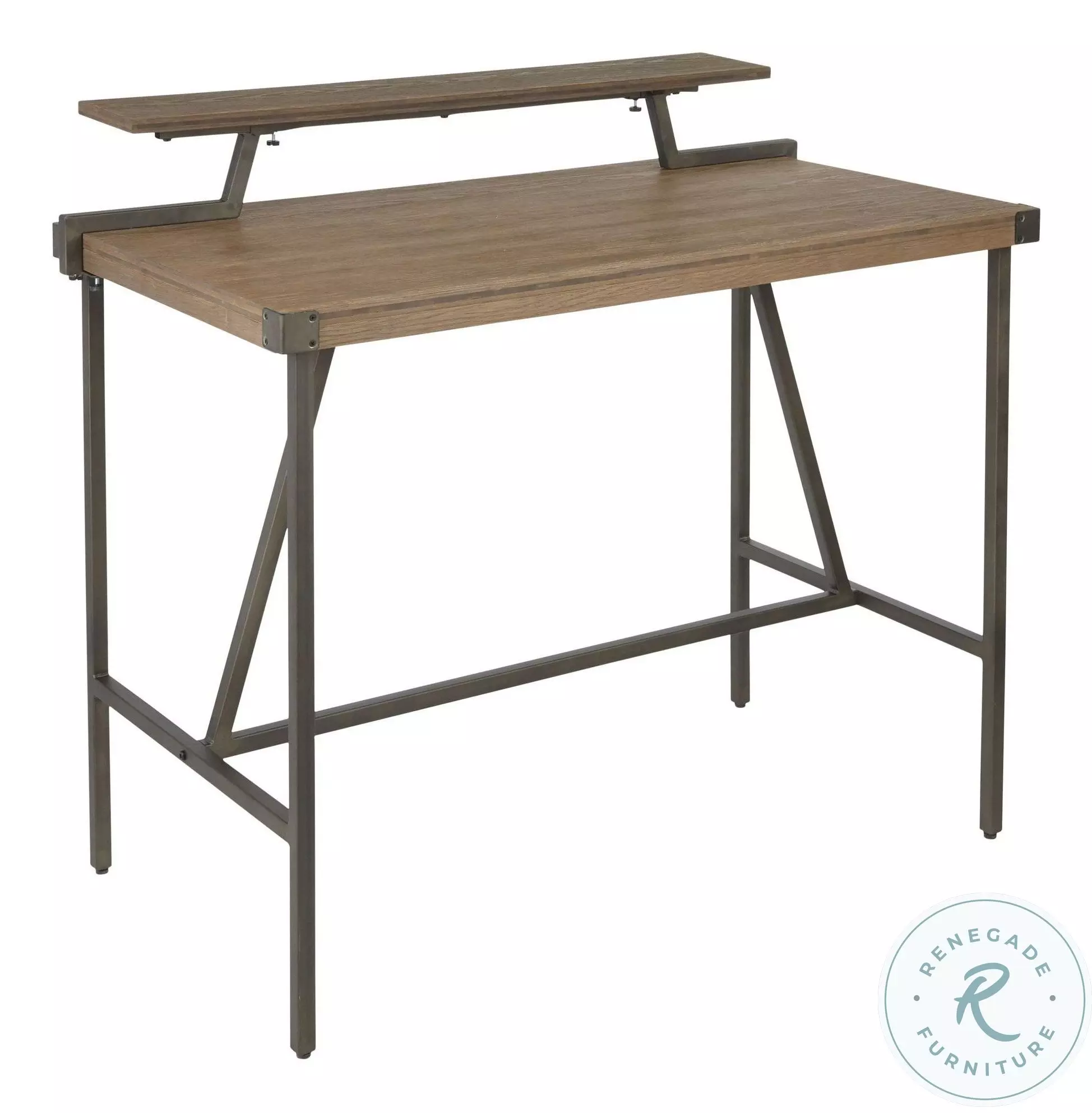 Gia Antique Metal and Brown Bamboo Counter Height Dining Table from ...