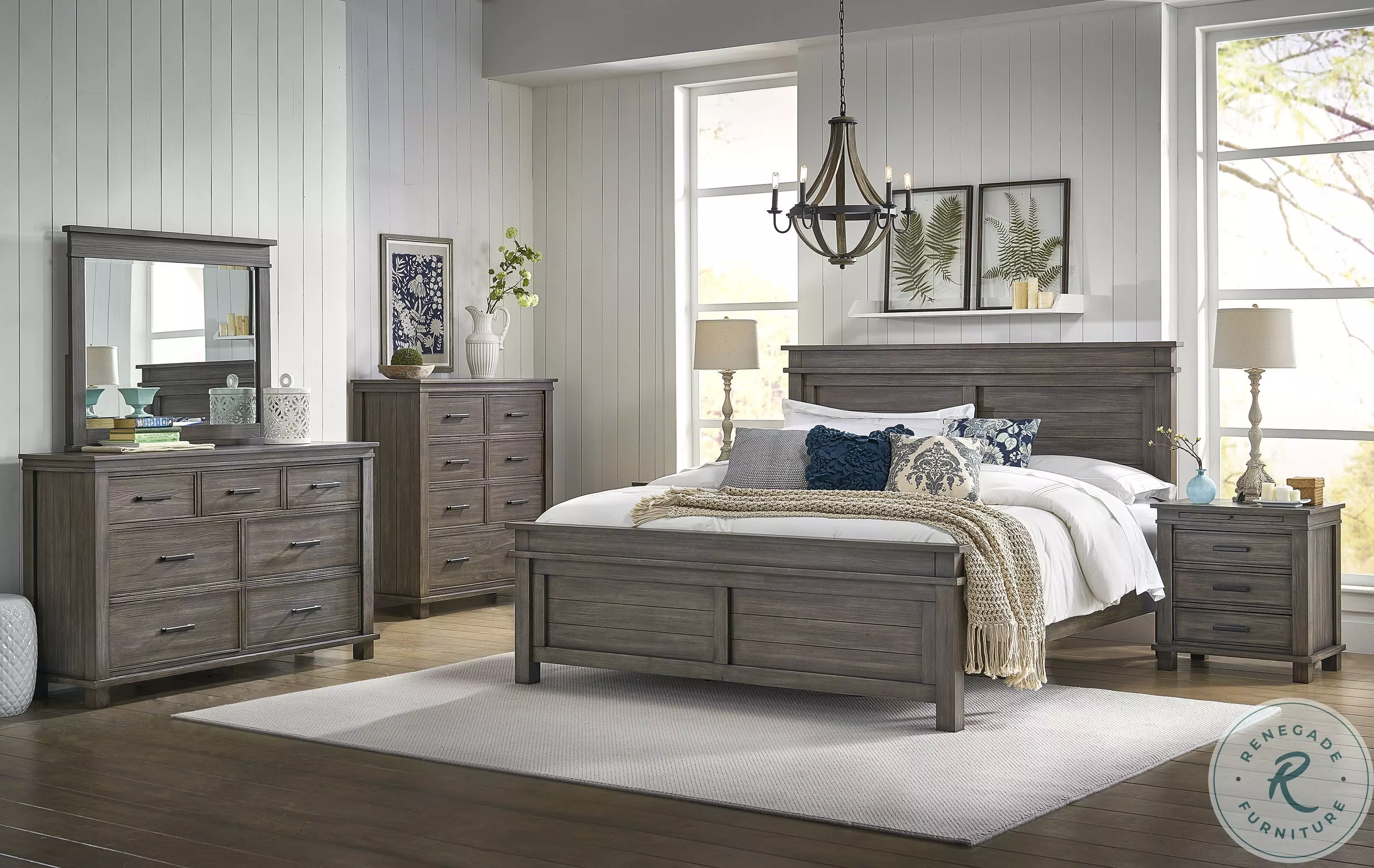 Glacier Point Greystone Queen Panel Bed from A-America | Coleman Furniture