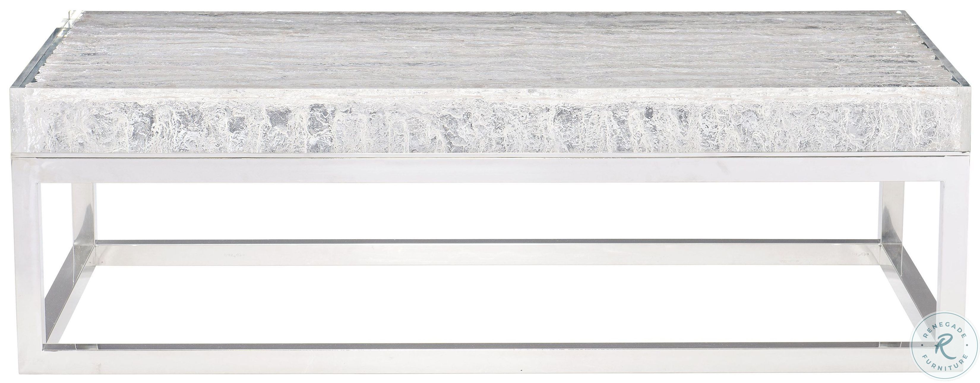 Interiors Casegoods Polished Stainless Steel Arctic Cocktail Table from ...