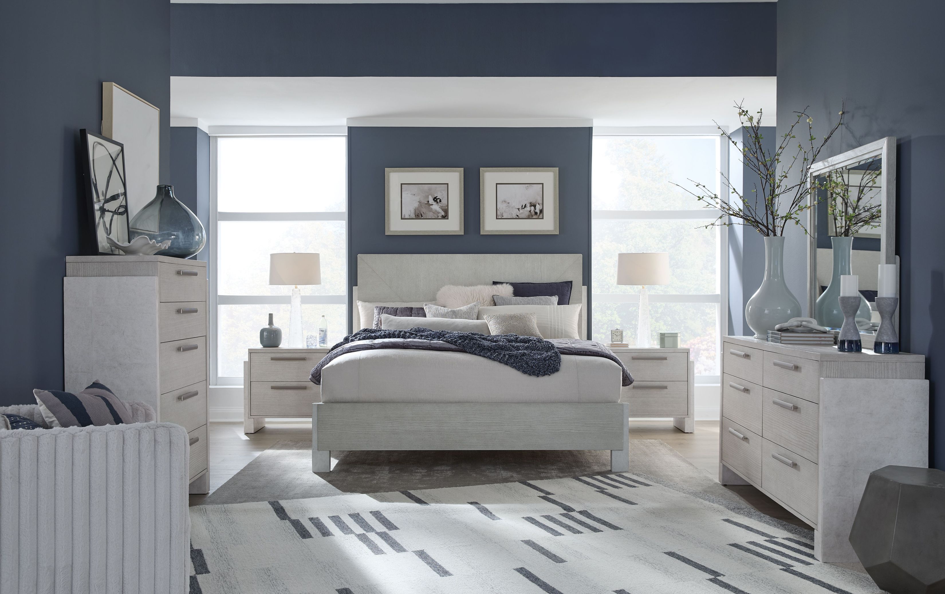 Lorelei Misty Cloud Queen Panel Bedroom Set From Magnussen Home ...
