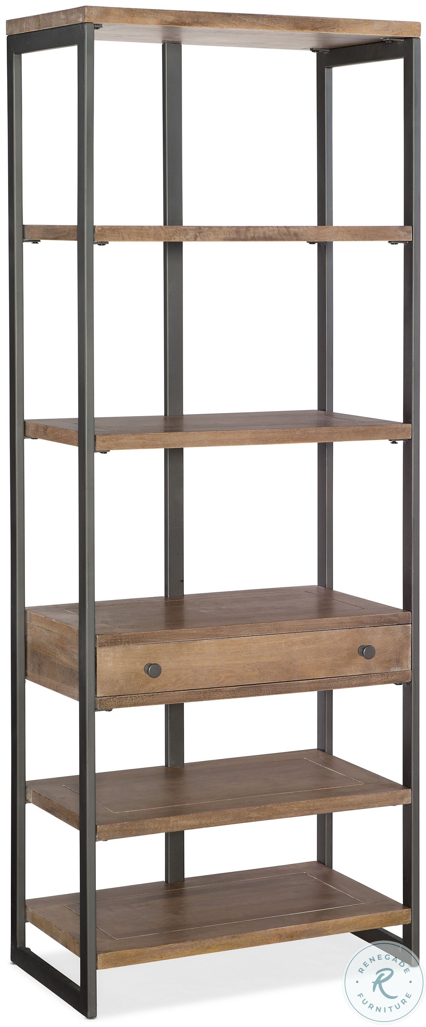 Brown Metal Frame Bookcase from Hooker | Coleman Furniture