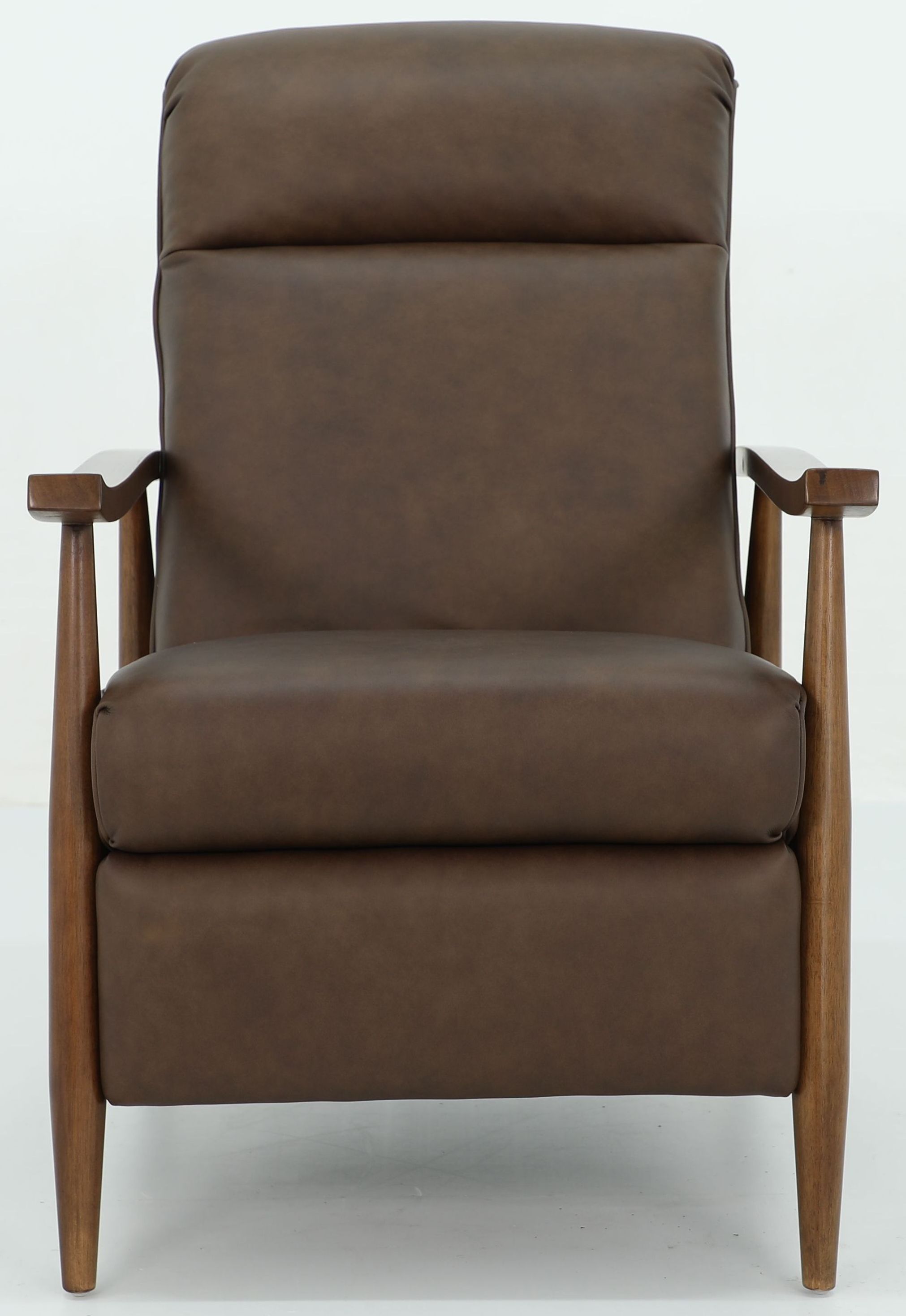 Hampton Oasis Walnut Leather Push Thru The Arms Recliner from ...