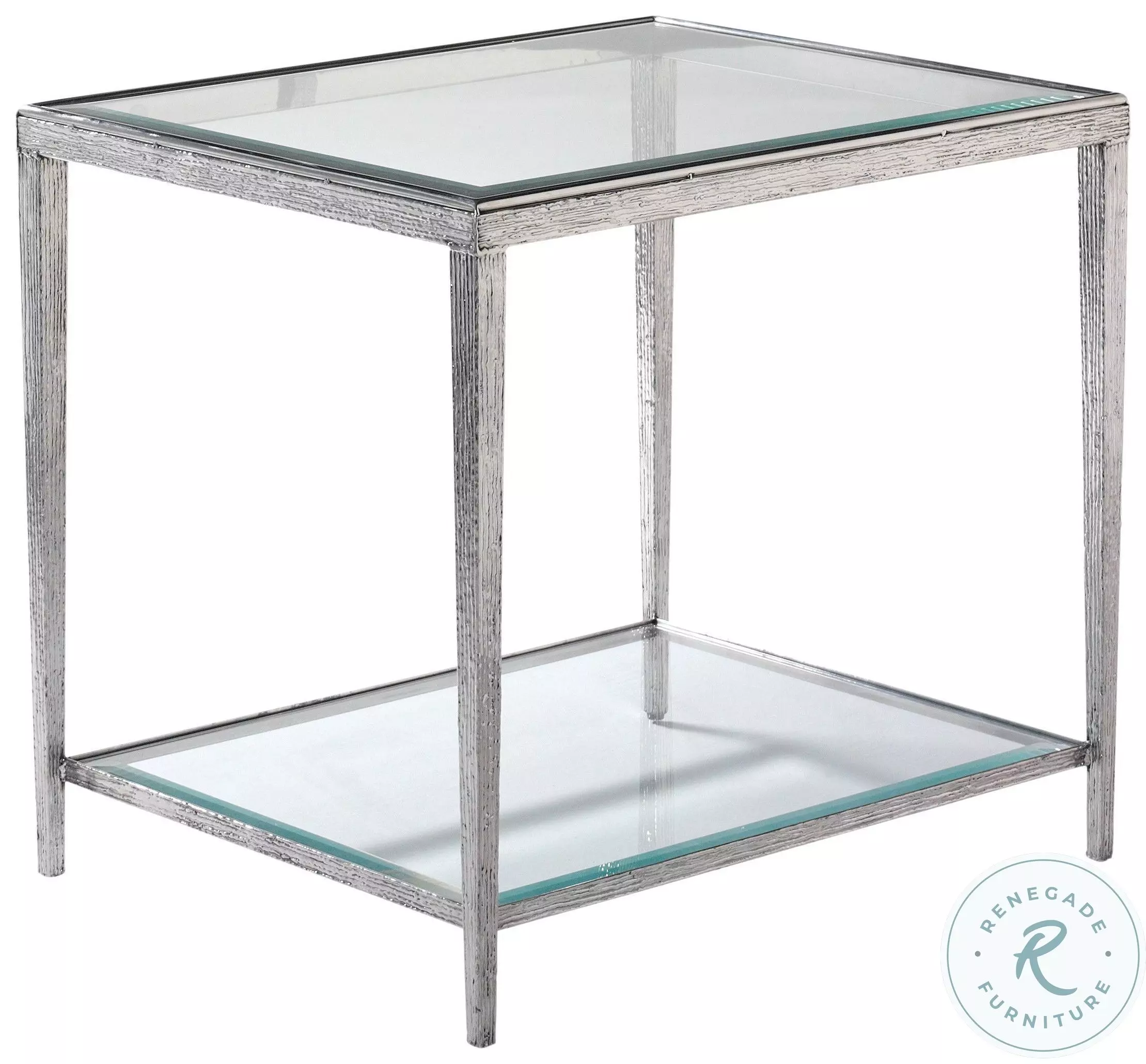 Jinx Glass And Nickel Rectangular Side Table From Maitland-Smith ...