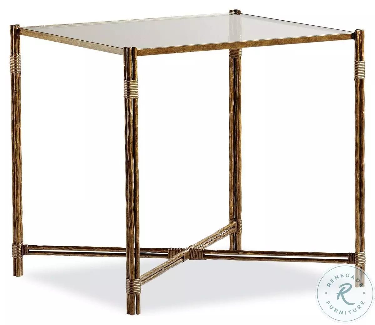 Otto Glass And Aged Bronze Lamp Table From Maitland-Smith | Coleman ...