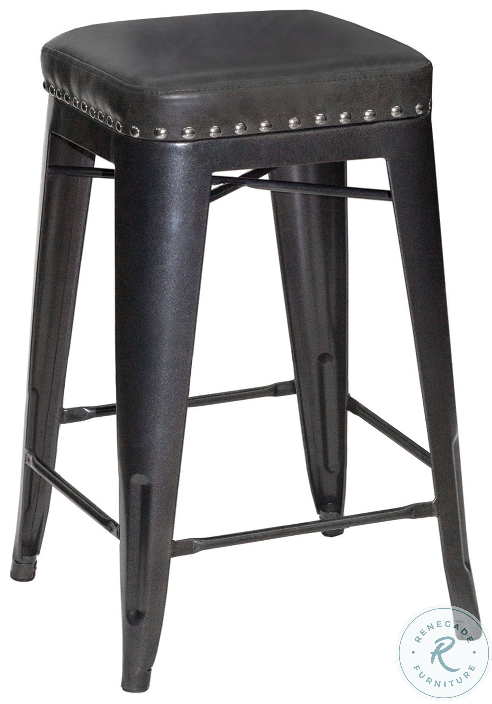 Hank Dark Grey And Gunmetal Counter Height Stool Set Of 2 From Steve ...